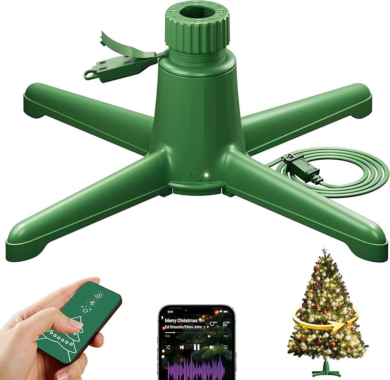 Musical 360° Rotating Christmas Tree Stand, Anti-tilt Noiseless, Up to ...