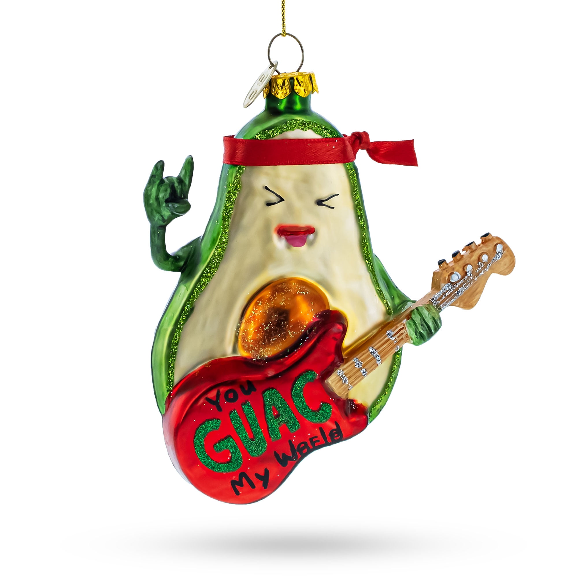 Musical Avocado Strumming a Guitar Glass Christmas Ornament - Walmart.com