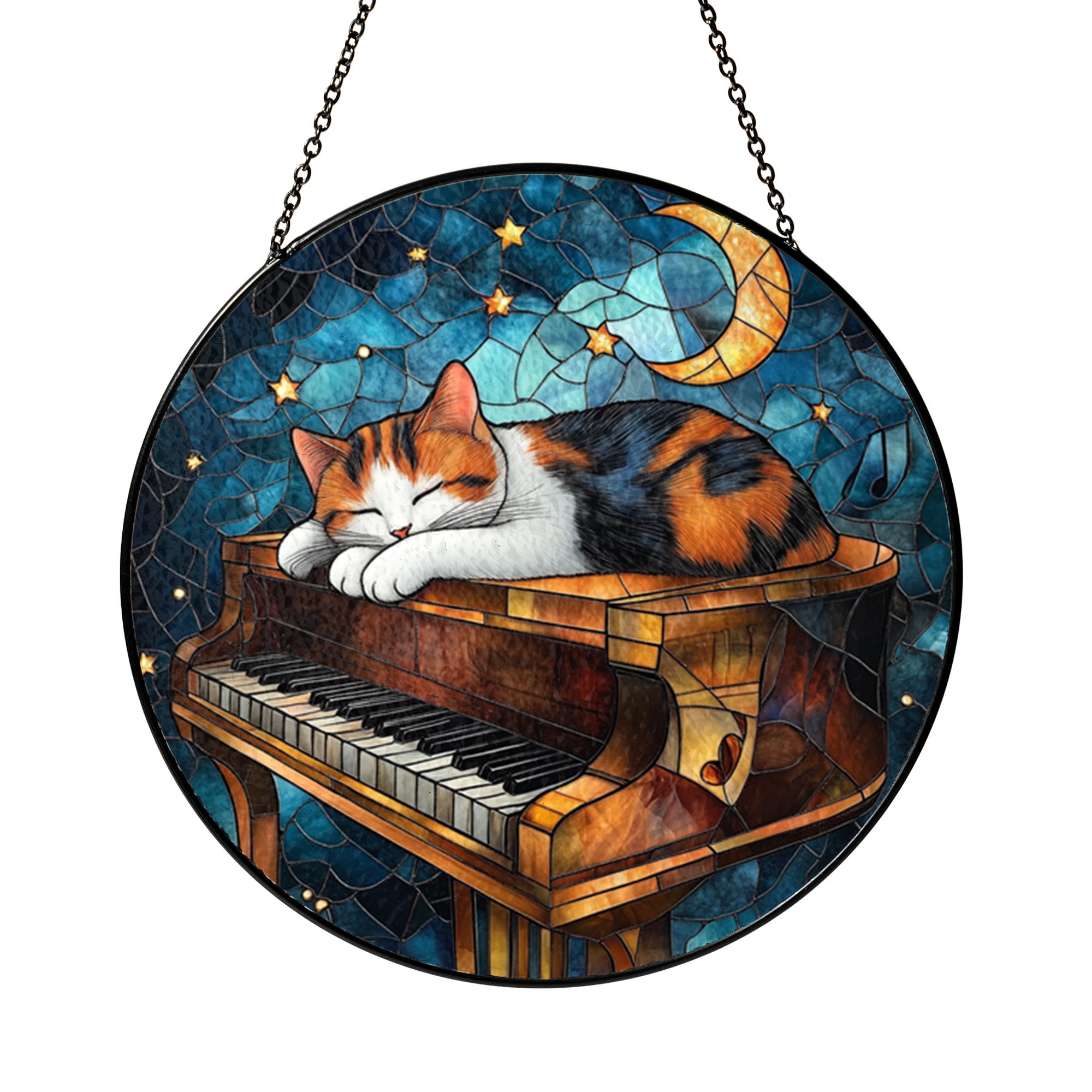 Musical Cat Window Suncatcher – Stained Glass Style Decor - Walmart.com