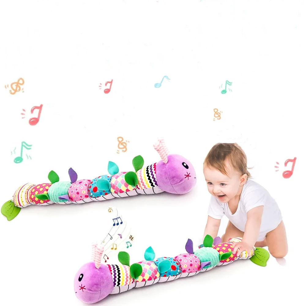 Musical Caterpillar Baby Toys Musical Soft Infant Toy Texture Sensory ...