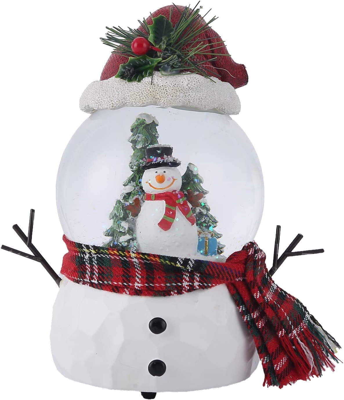 Musical Christmas Glitter Snowman with Figurine Water Ball Snow Globes ...