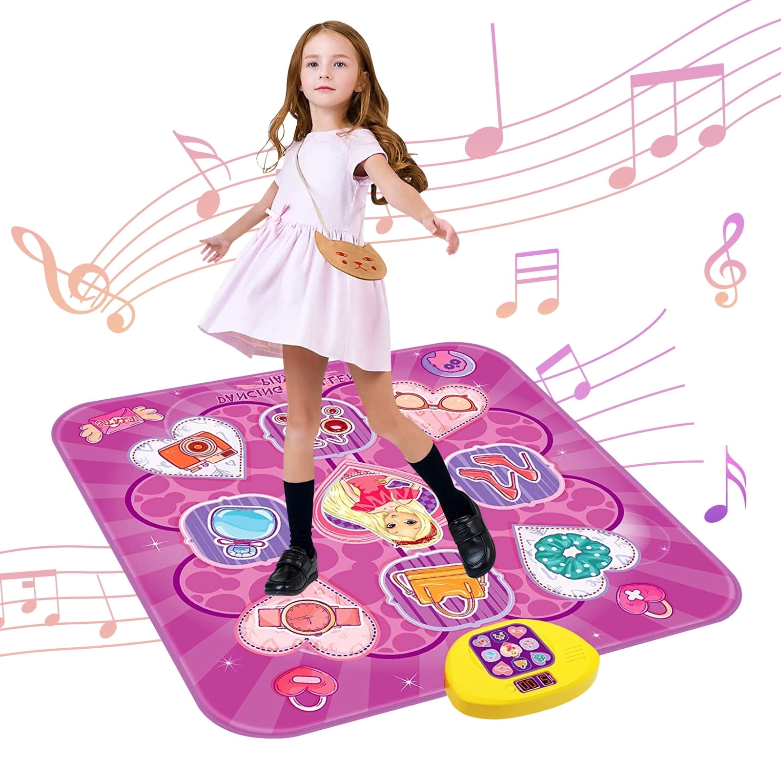 Children's Musical Dance Play Mat, Electronic LED Dance Pad Toy, 5 Game ...