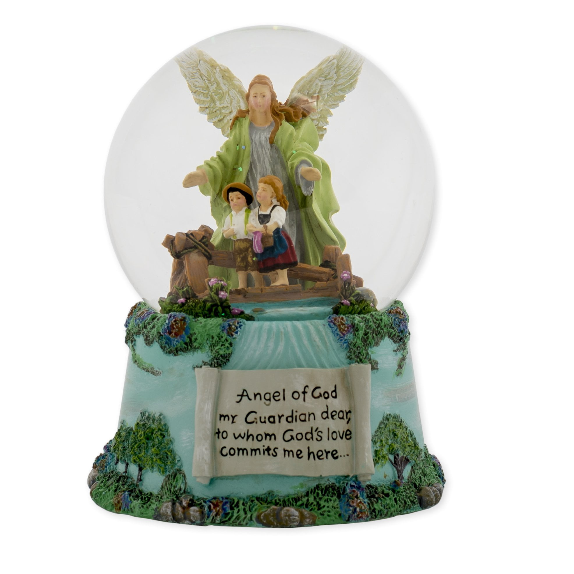 Roman Guardian Angel and Children 100MM Musical Water Globe Plays Tune ...