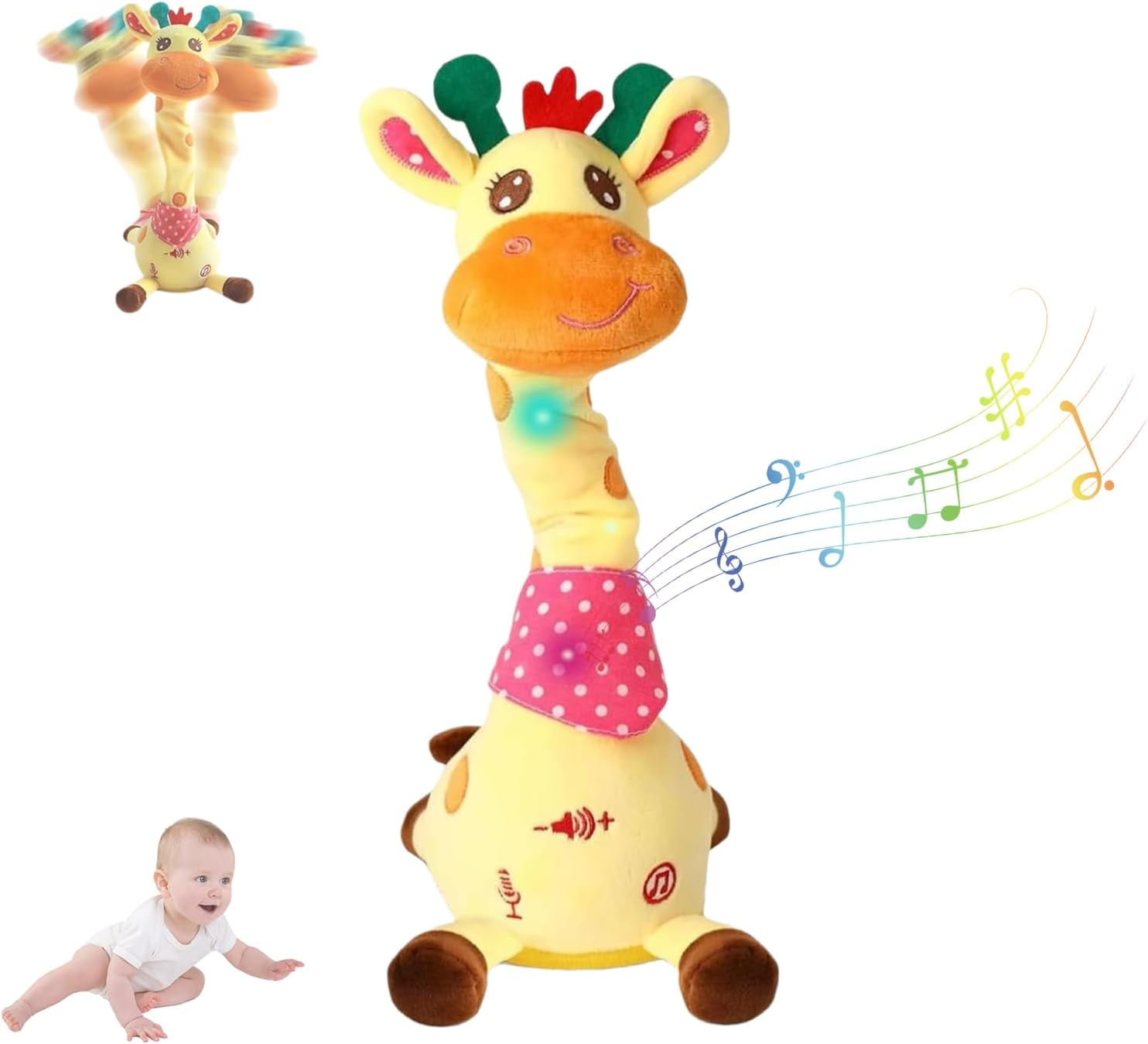 Musical Giraffe Toy,3-in-1 Powered (USB/Battery/Remote) Dancing Plush ...