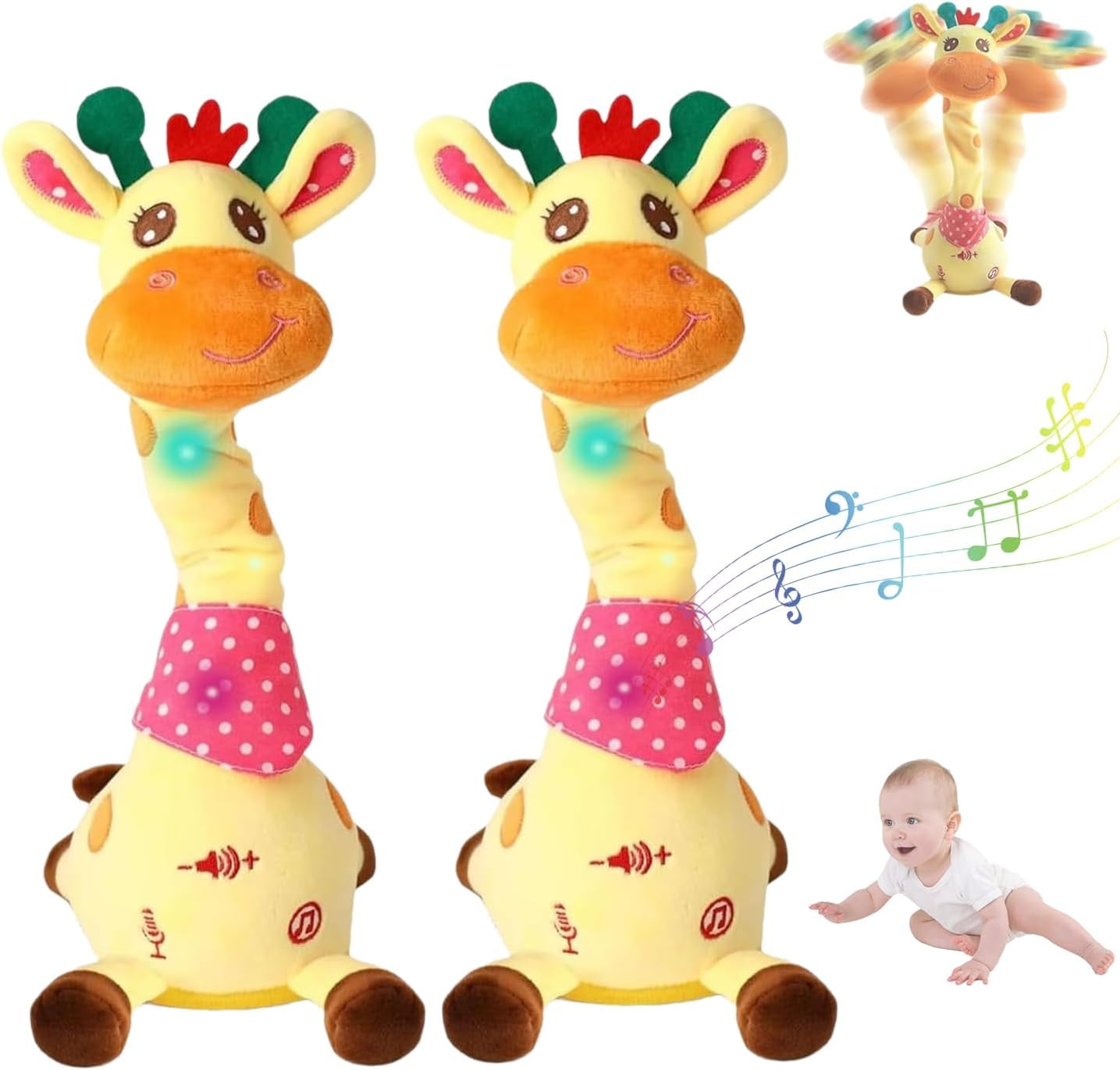 Musical Giraffe Toy,3-in-1 Powered (USB/Battery/Remote) Dancing Plush ...