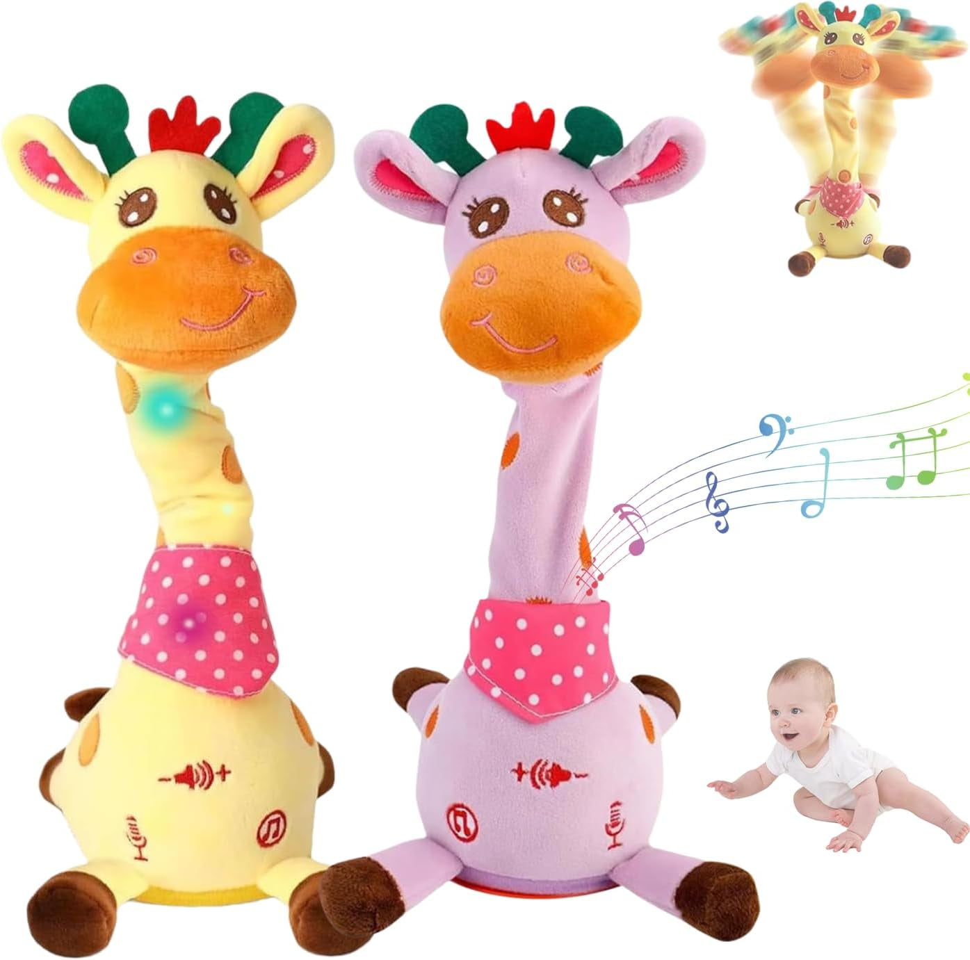 Musical Giraffe Toy, Dancing Talking Giraffe Baby Toy, Sings, Dances ...