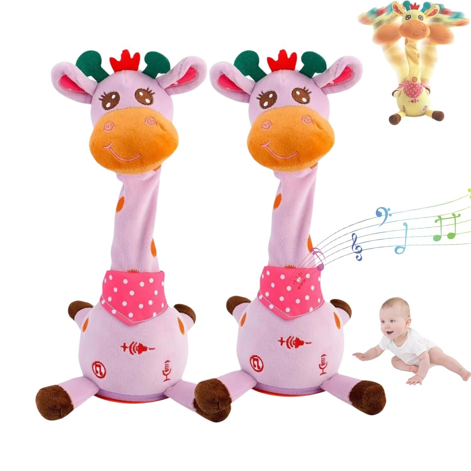 Musical Giraffe Toy, Dancing Talking Giraffe Baby Toy, Sings, Dances ...