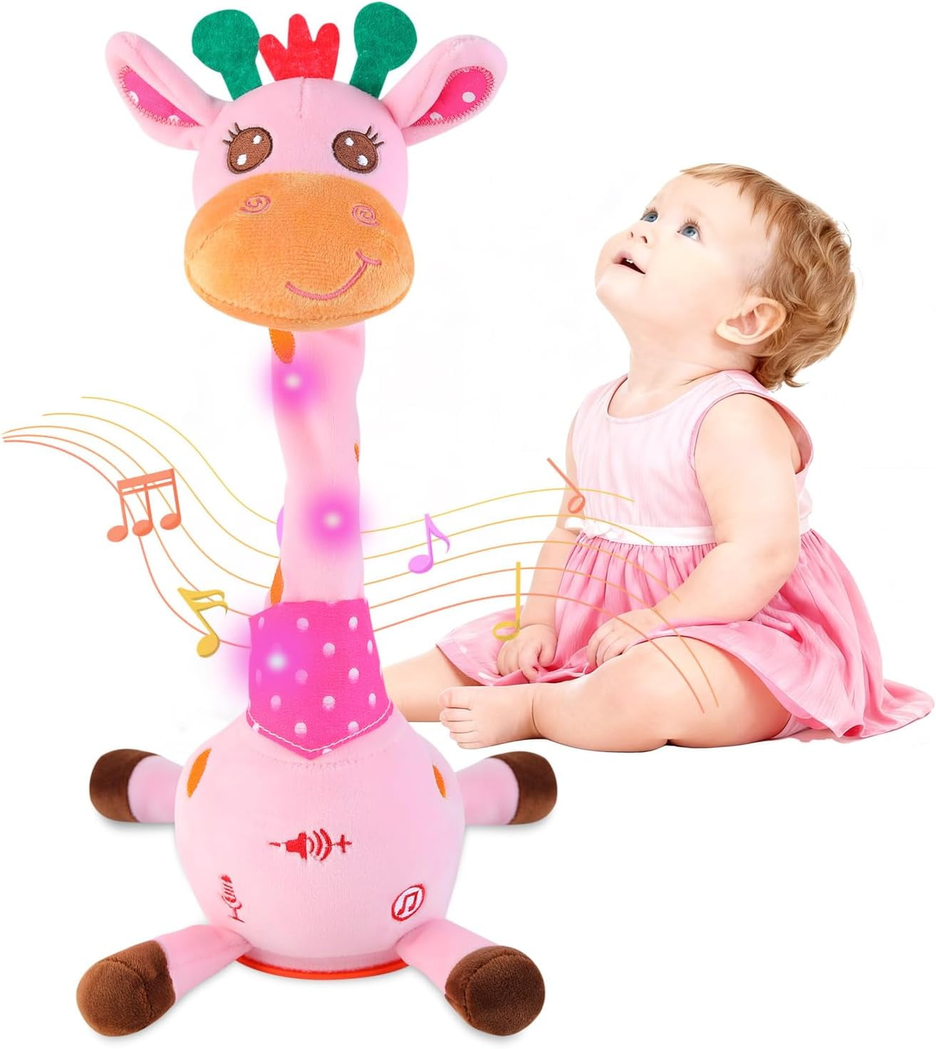 Musical Giraffe Toy,Interactive Talking Dancing Plush with 3 Power ...