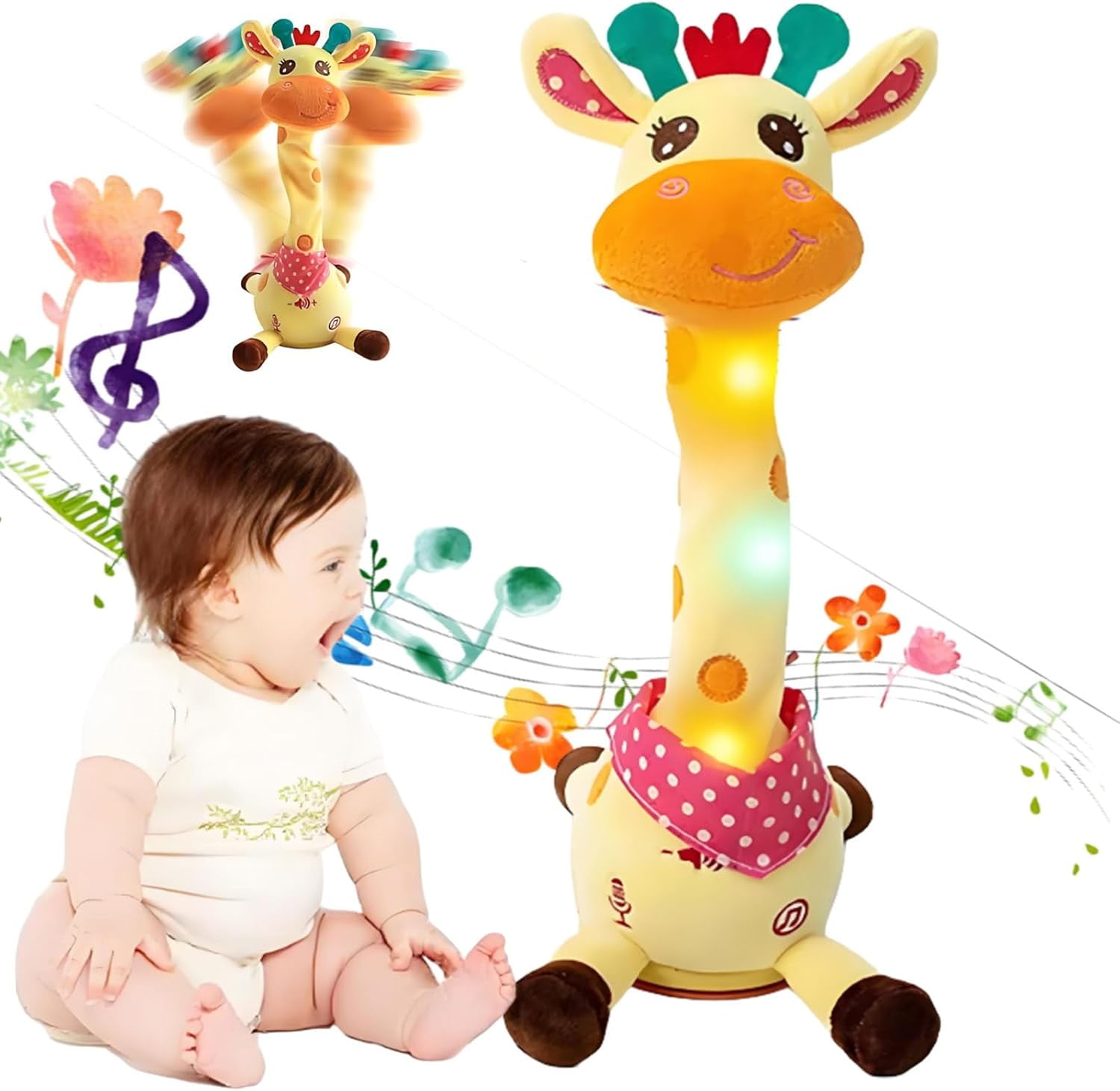 Musical Giraffe Toy, Plateaudoe Dancing Giraffe Plush Toy - Sings ...
