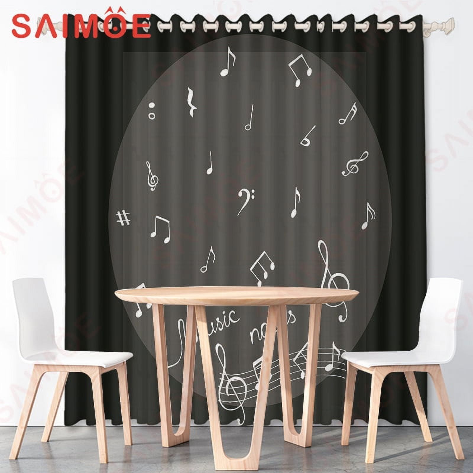 Musical Instrumen Screen Props Home Curtains Washable Waterproof Fabric ...