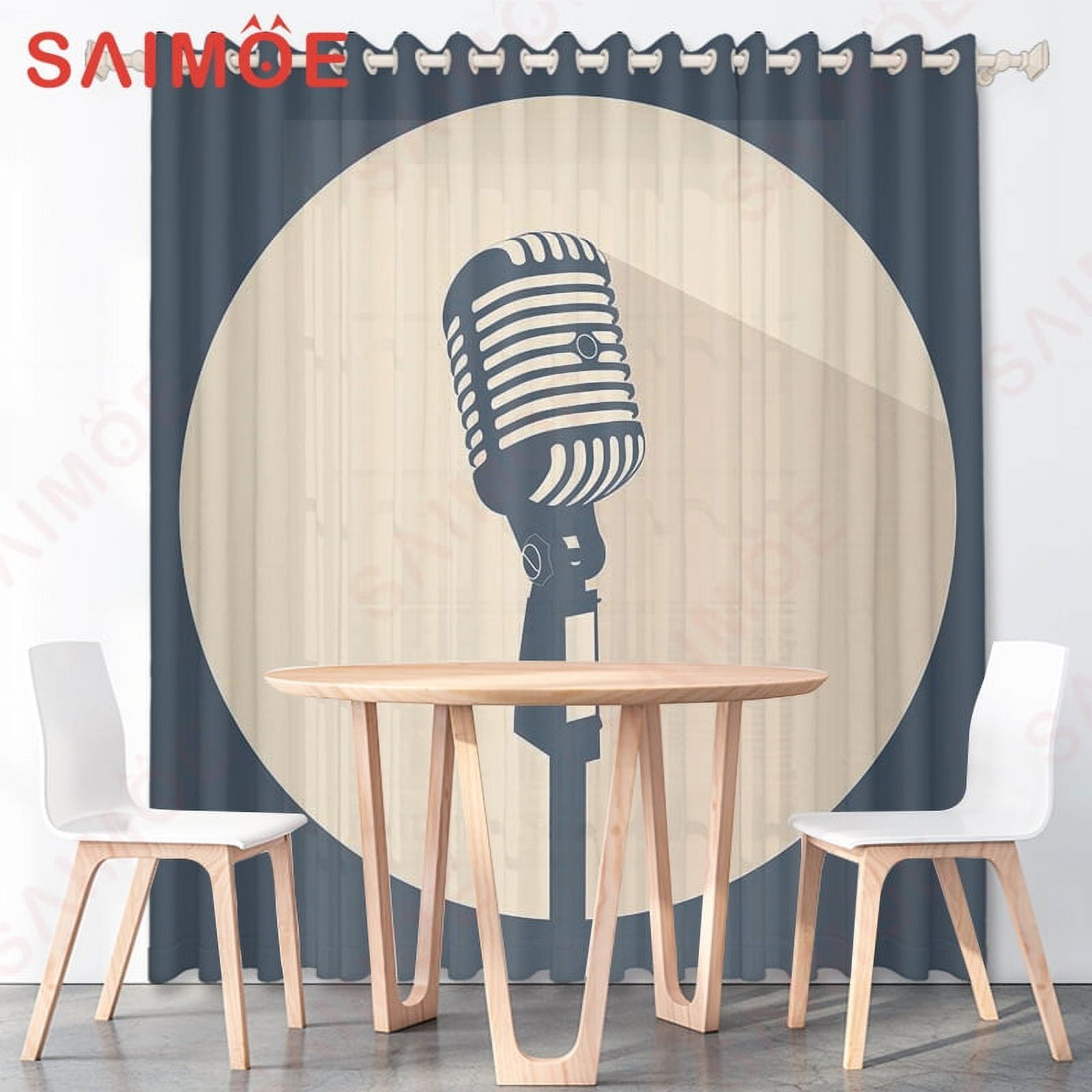 Musical Instrumen Screen Props Home Curtains Washable Waterproof Fabric ...