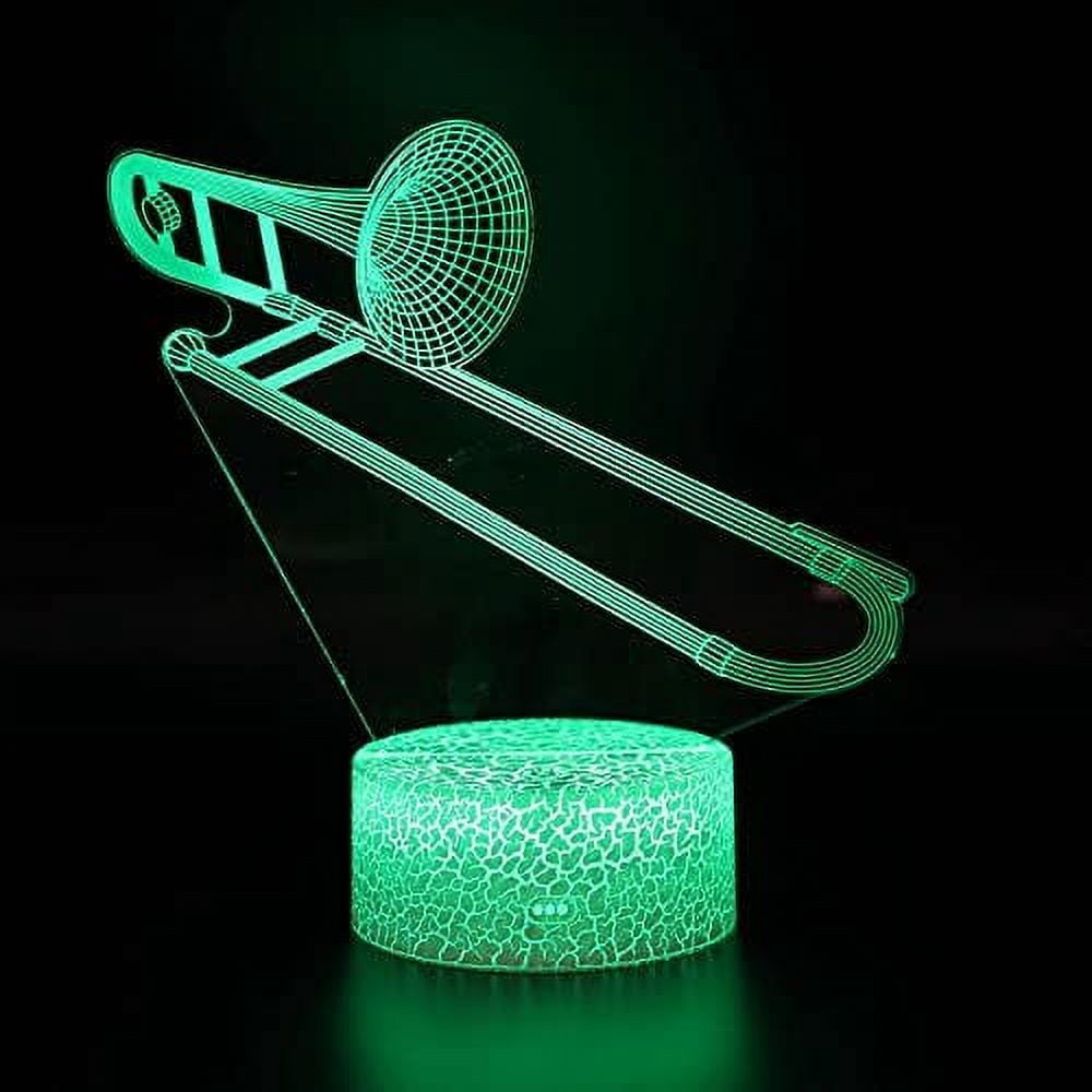 Musical Instrument 3D Night Light LED Colorful 16-Color Remote Control ...