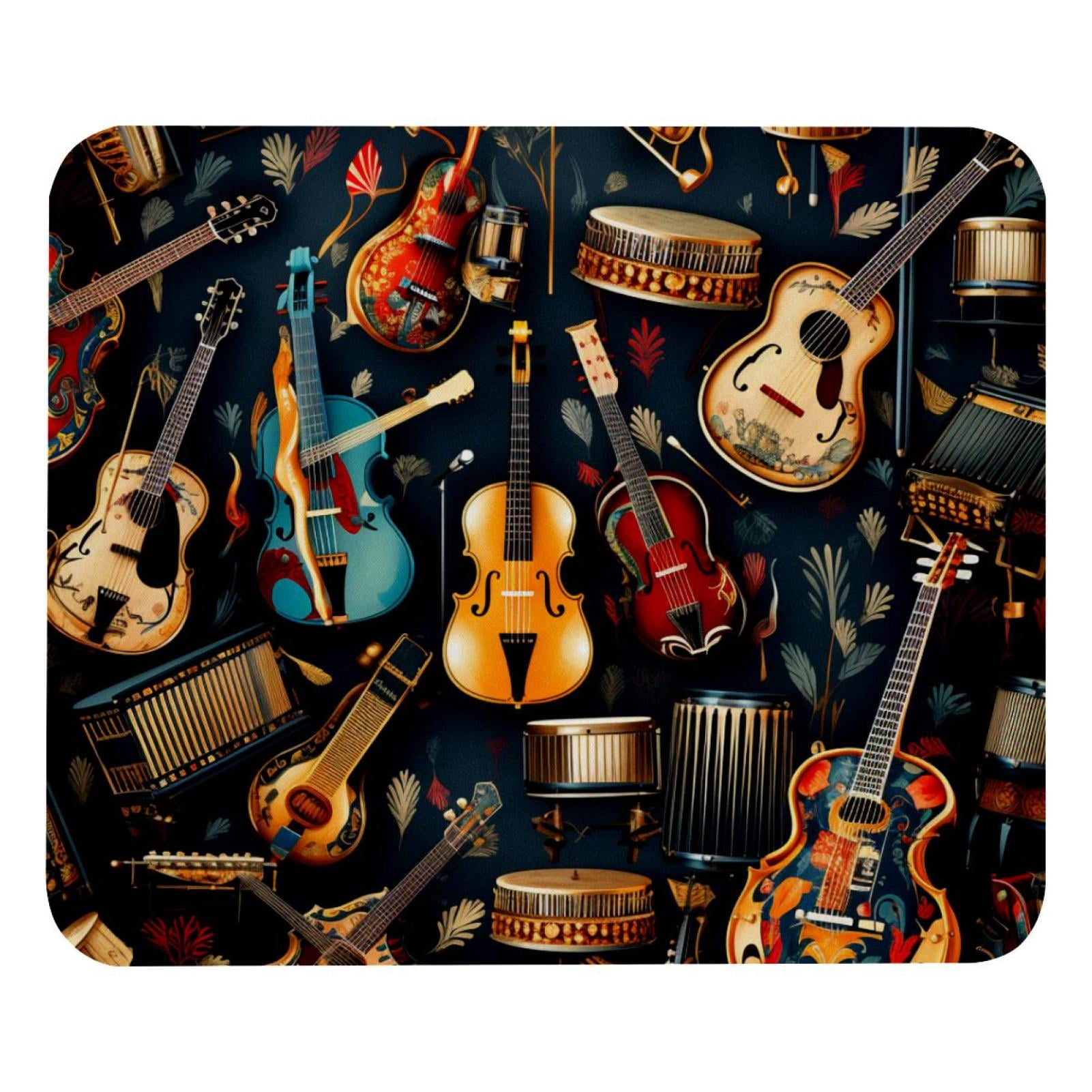 Musical Instrument 8.3x9.8 Inch Square Desk Mat with Non-Slip Rubber ...