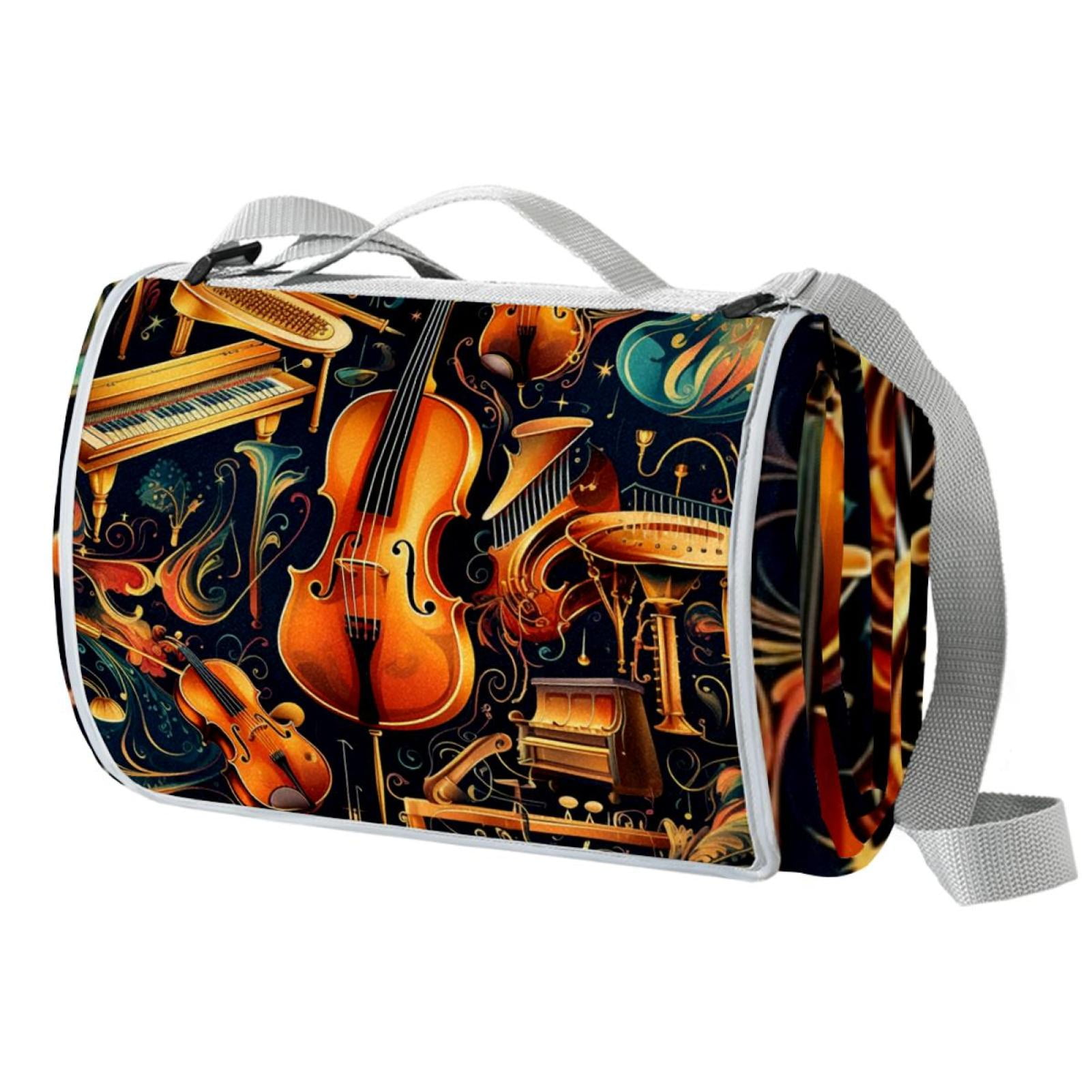 Musical Instrument Canvas Beach Blanket Picnic Mat - Oversized ...