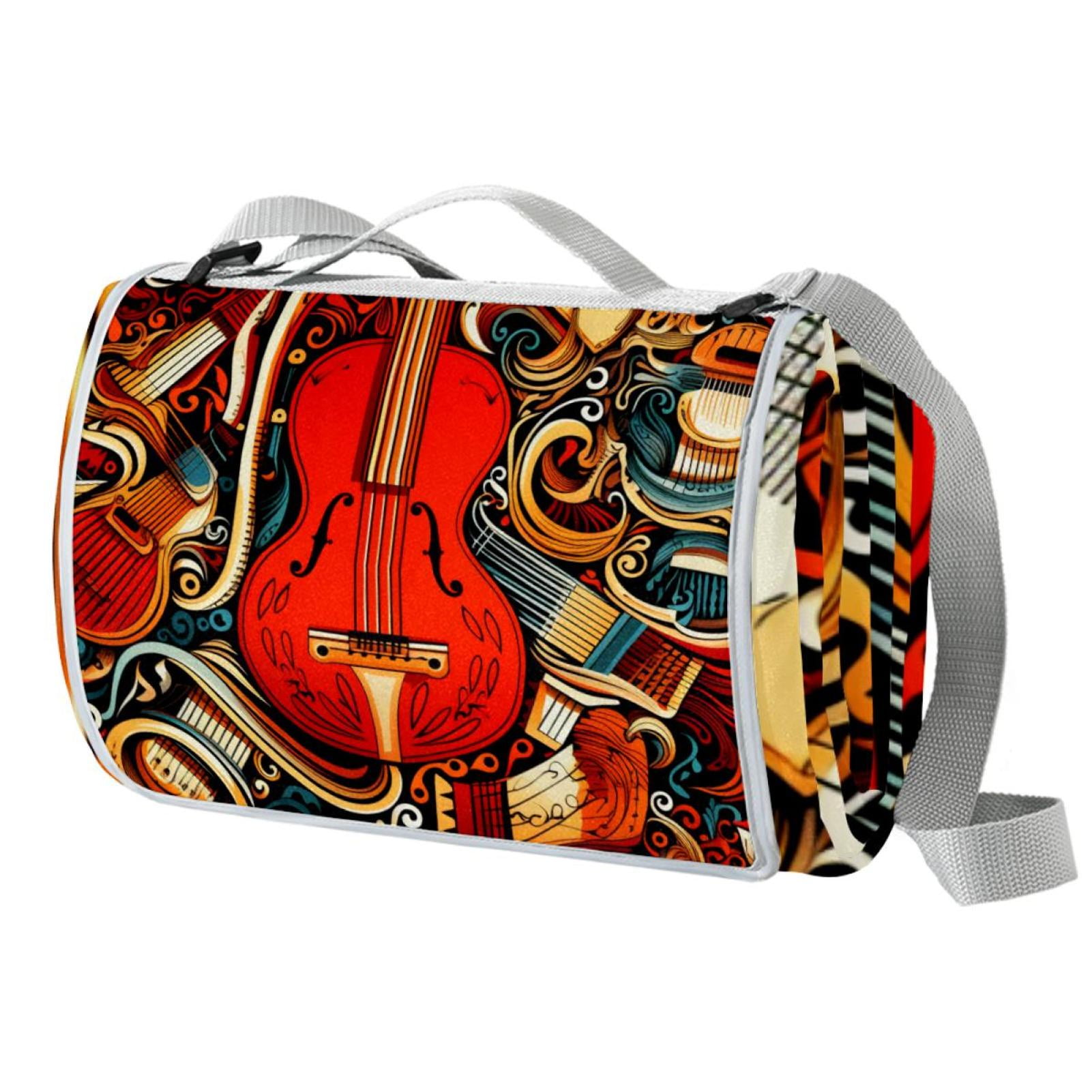 Musical Instrument Canvas Picnic Mat: Outdoor Waterproof Blanket for ...