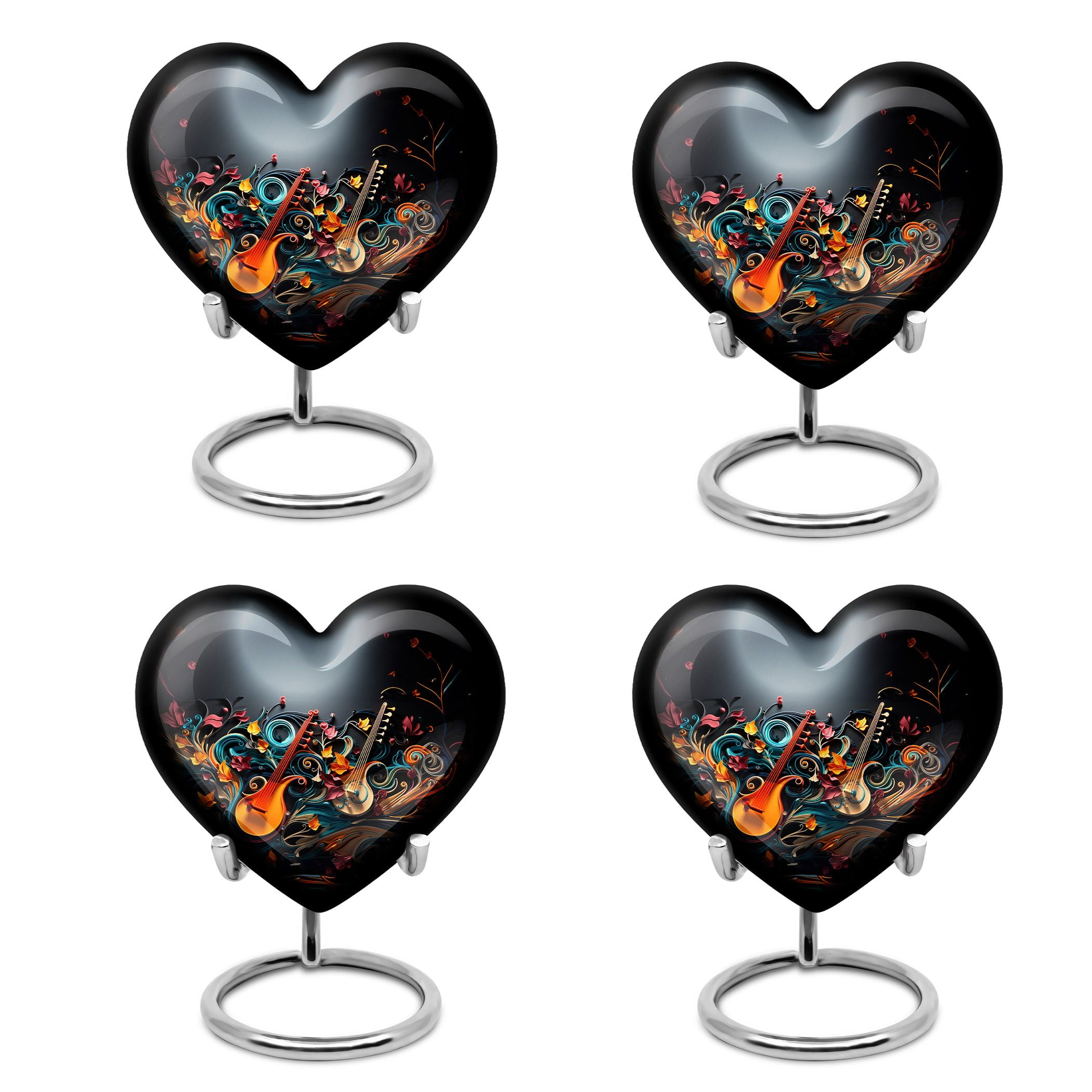 Musical Instrument Cremation Heart Urn, Mini Urn For Human Ashes, Ashes ...