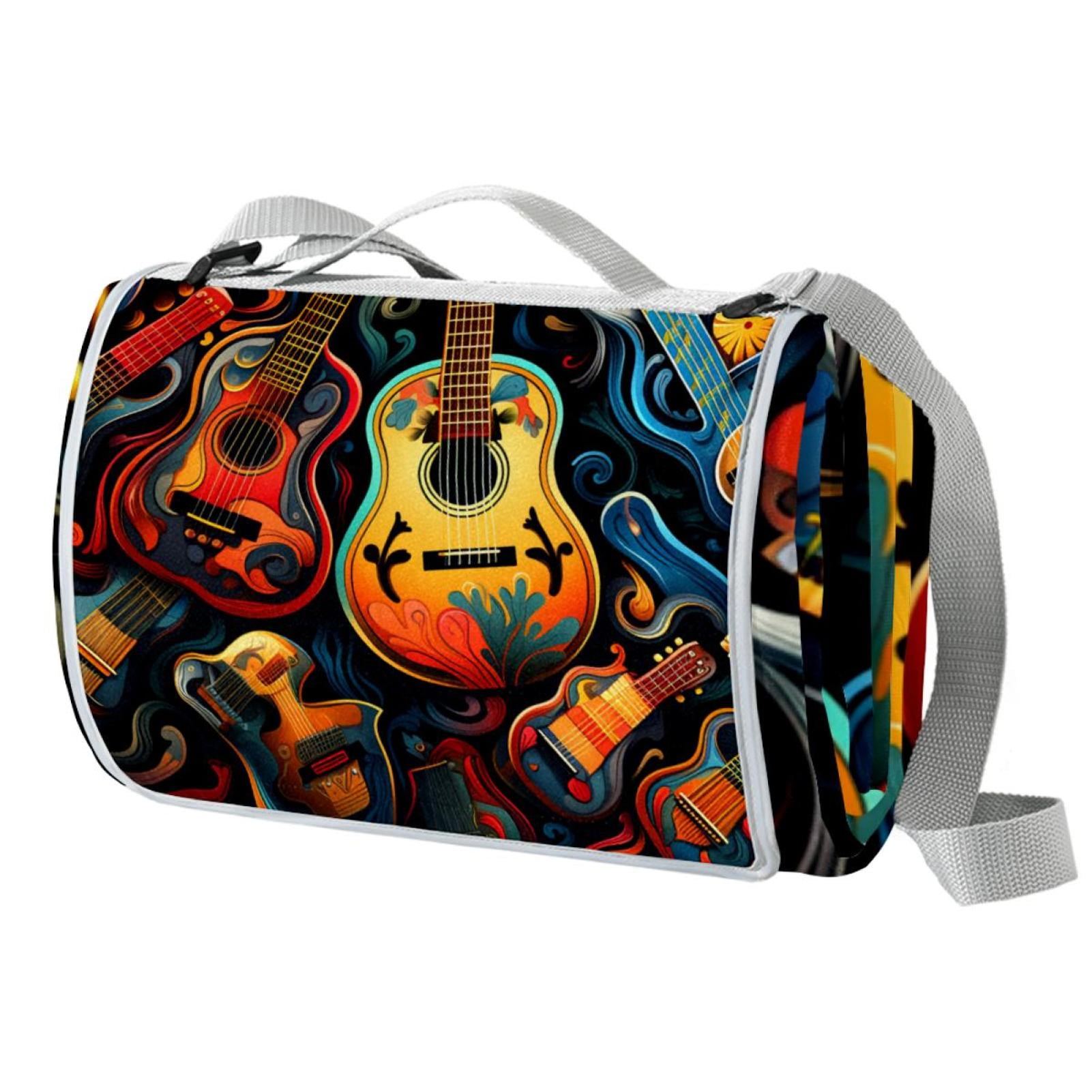 Musical Instrument Extra Large Canvas Beach Blanket for Picnic, Outdoor ...