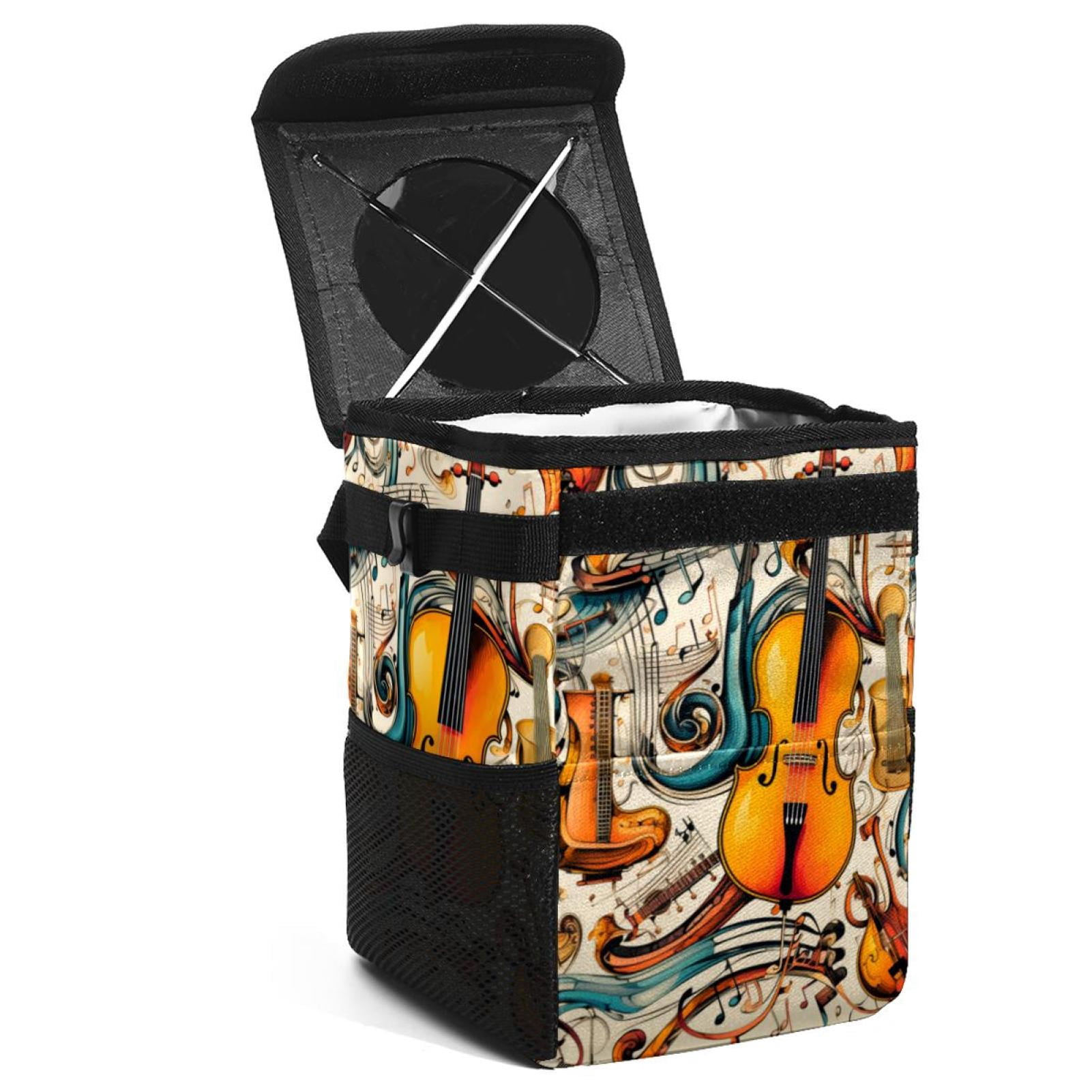 Musical Instrument Foldable Car Garbage Can with Lid Leak-Proof Mini ...