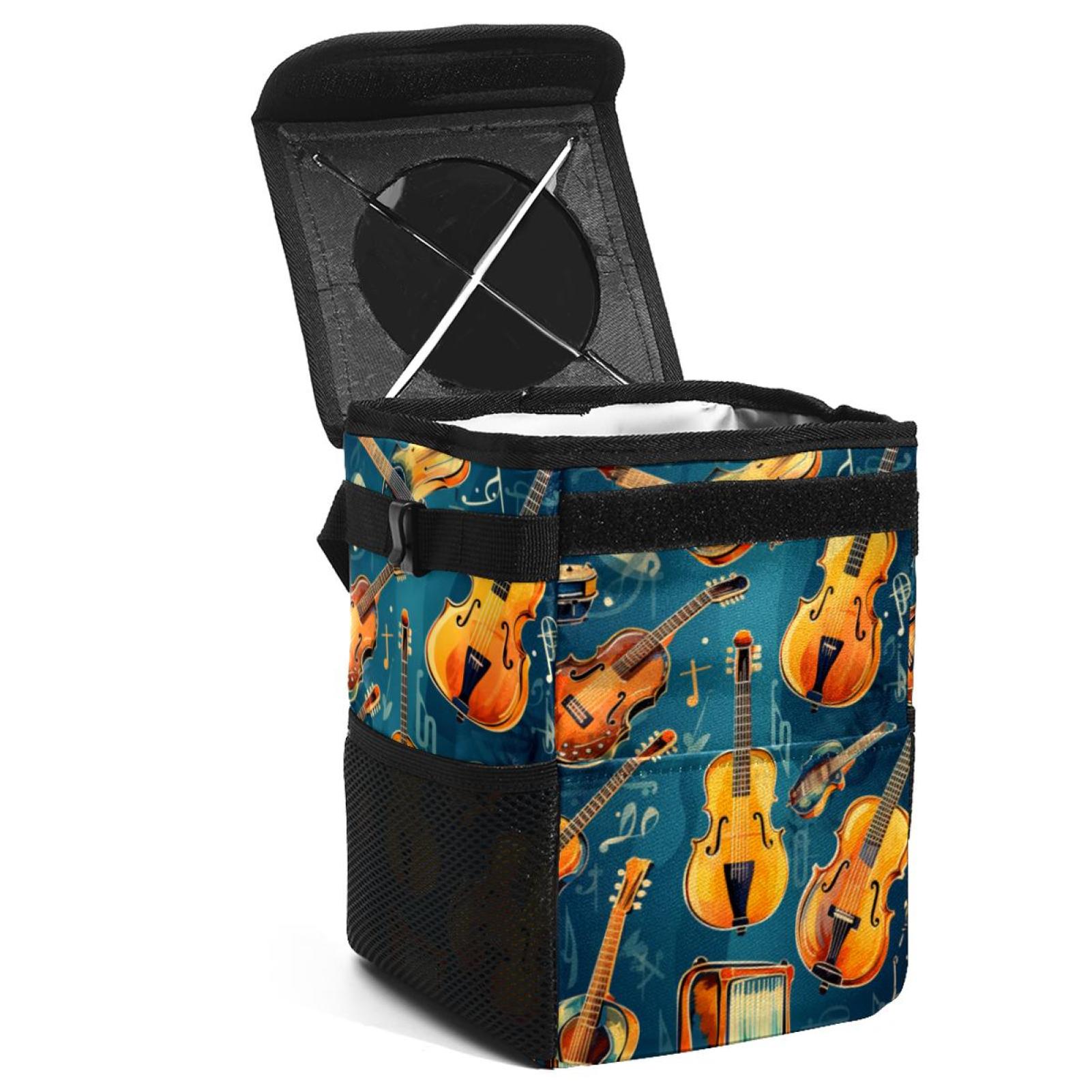 Musical Instrument Foldable Car Trash Can Mini Trash Can with Lid Leak ...