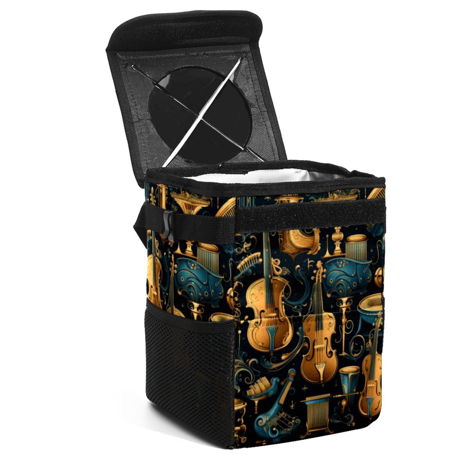 Musical Instrument Foldable Car Trash Can with Lid, Leak-Proof Mini ...