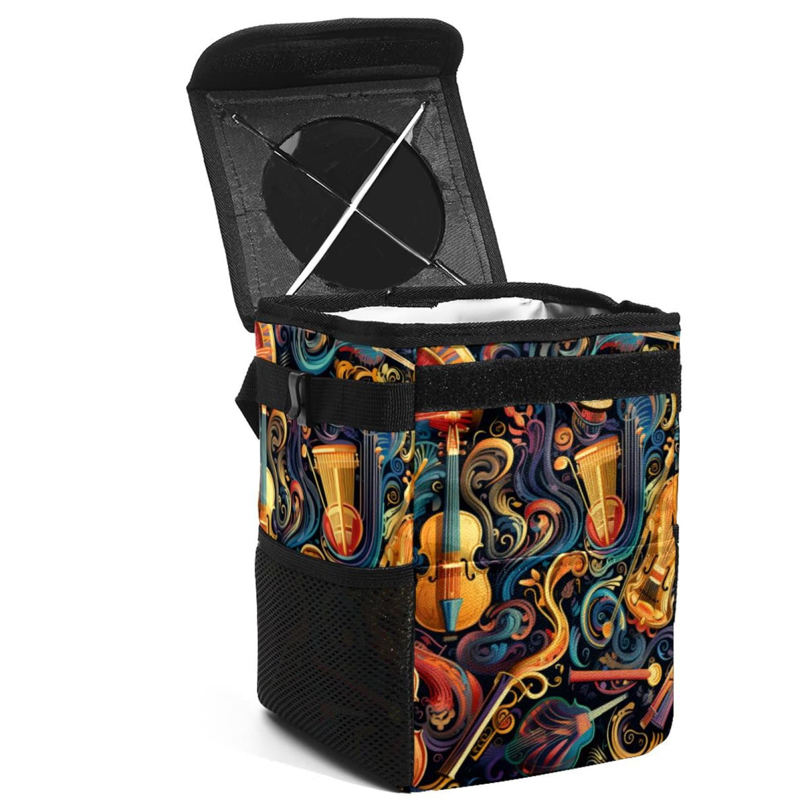 Musical Instrument Foldable Car Trash Can with Lid and Leak-Proof ...