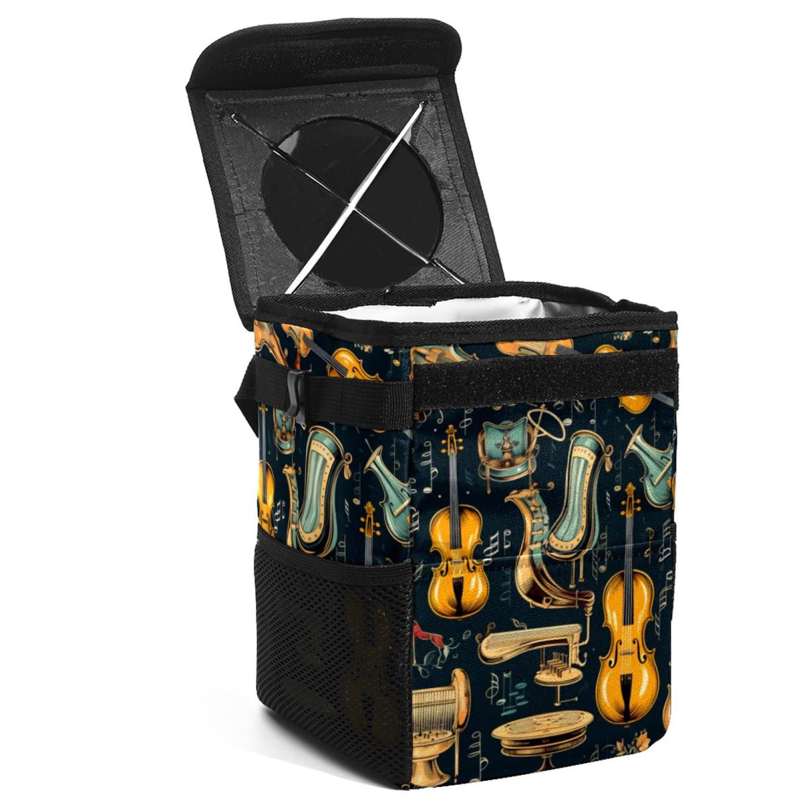 Musical Instrument Foldable Car Trash Can with Lid and Leak-Proof ...