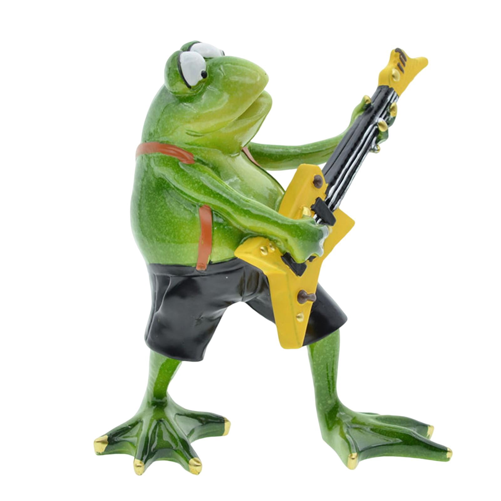 Musical Instrument Frog Statue Resin Animal Sculpture Figurine Ornament ...