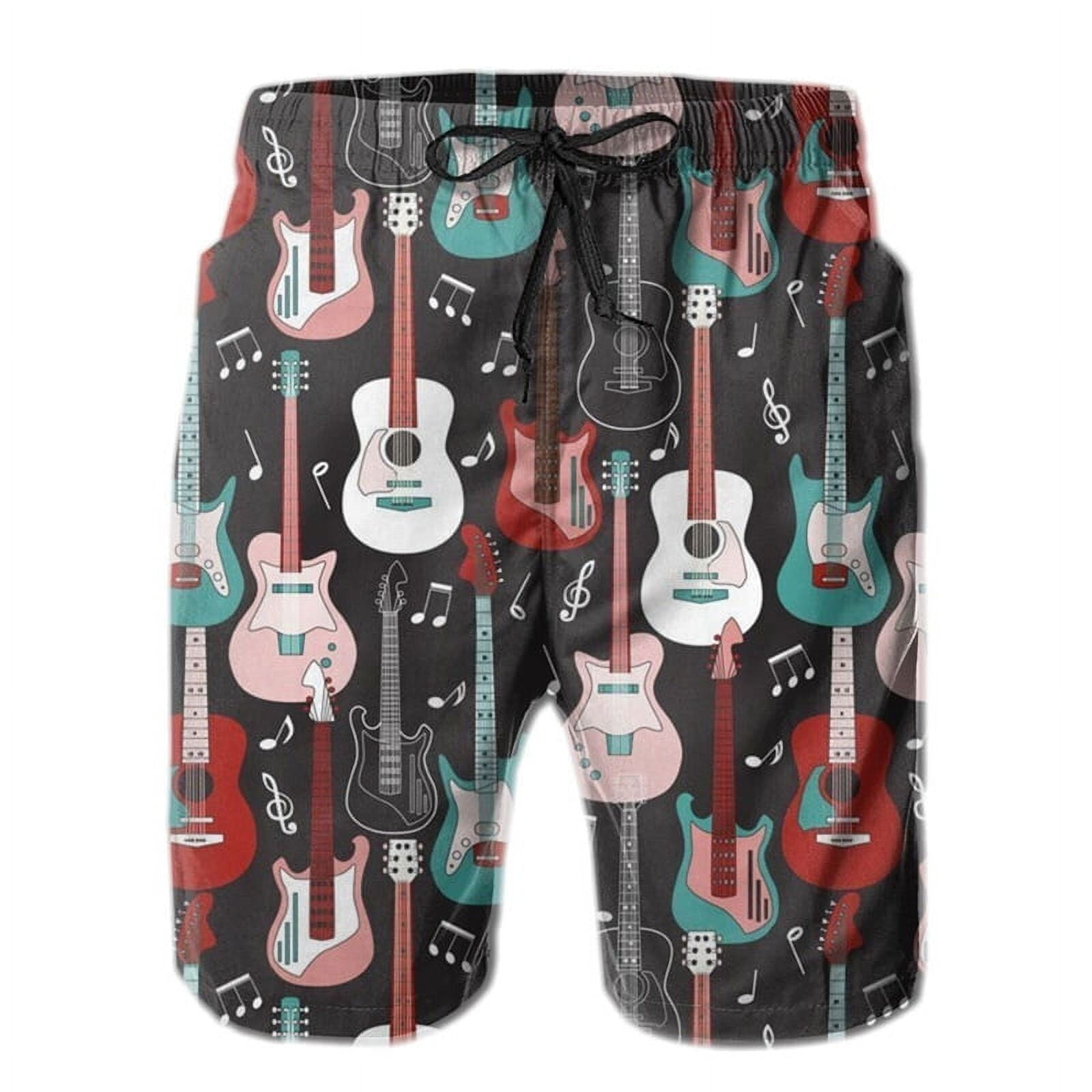 Musical Instrument Graphic 3D Print Shorts Pants For Men Casual Beach ...