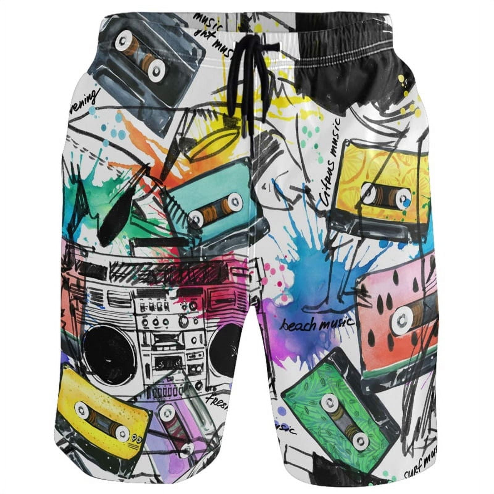 Musical Instrument Graphic 3D Print Shorts Pants For Men Casual Beach ...