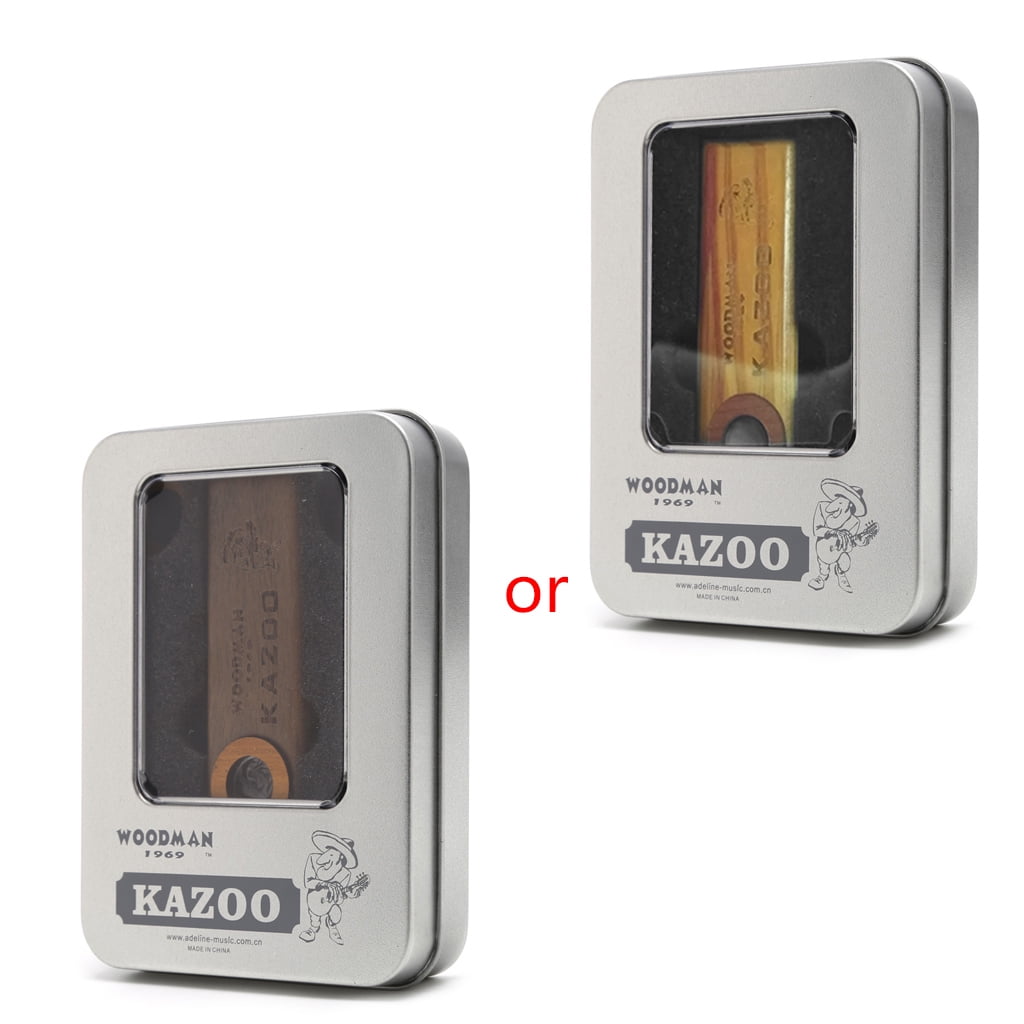 Musical Instrument Harmonica Wooden Kazoo with Metal Padded Box Kids ...