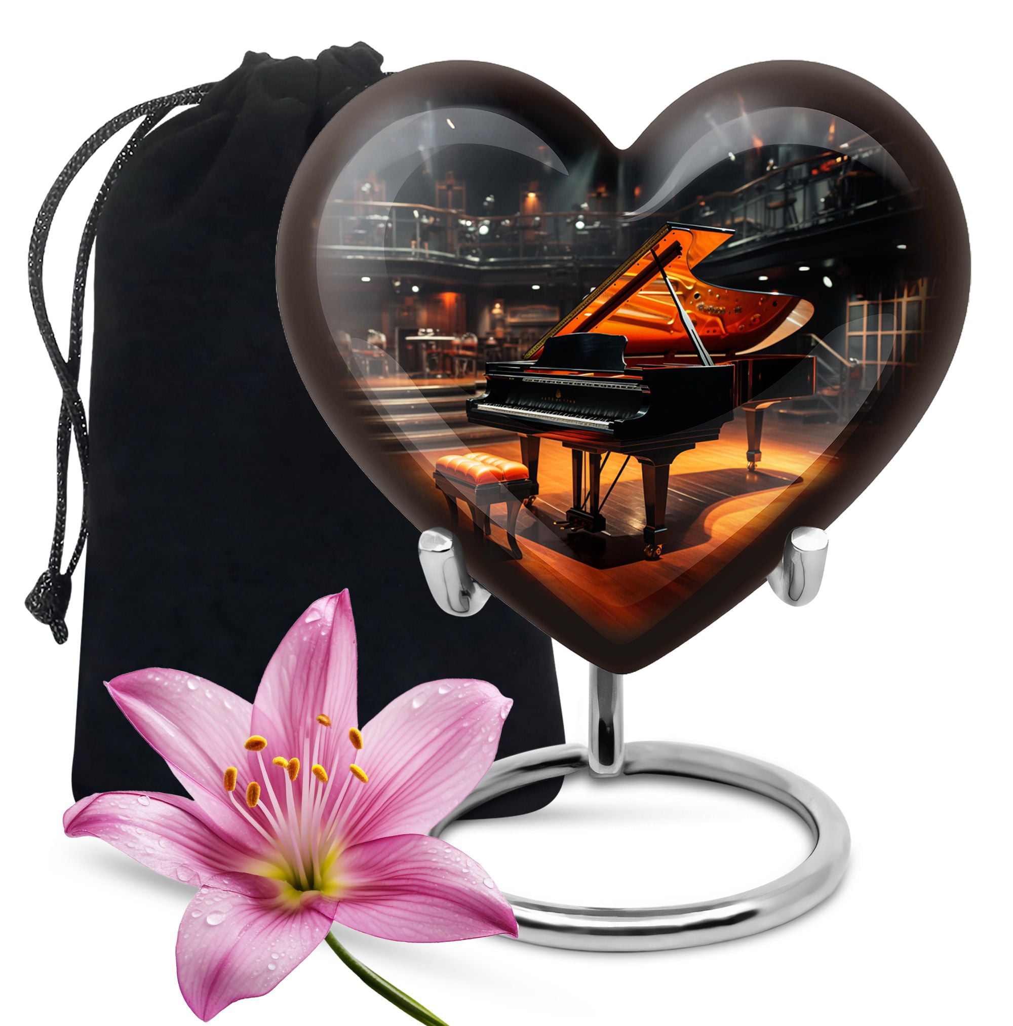 Musical Instrument Heart Shaped Urn for Human Ashes, Memorial Urns for ...
