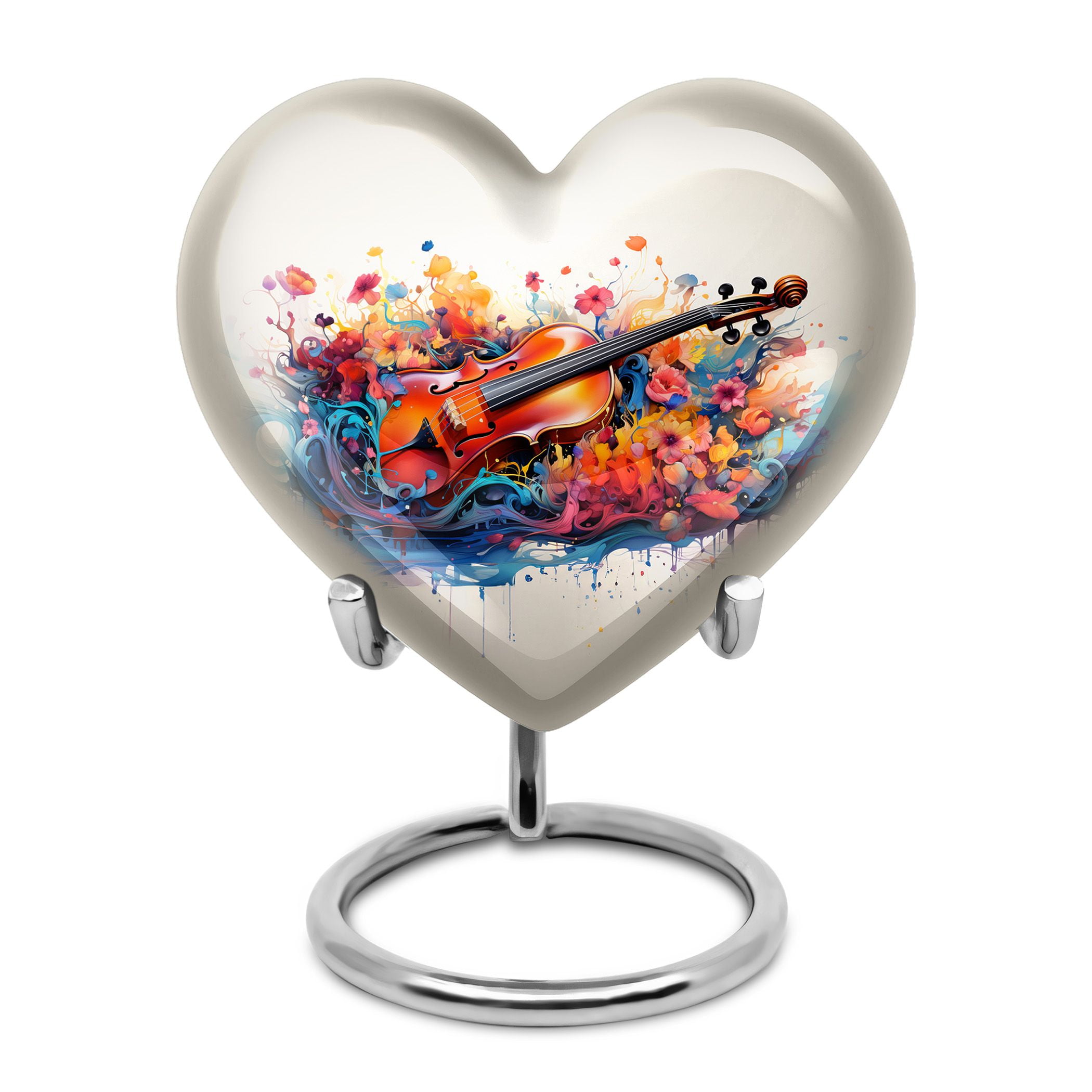Musical Instrument Heart Shaped Urn Stand, Urns For Ashes Adult Female ...