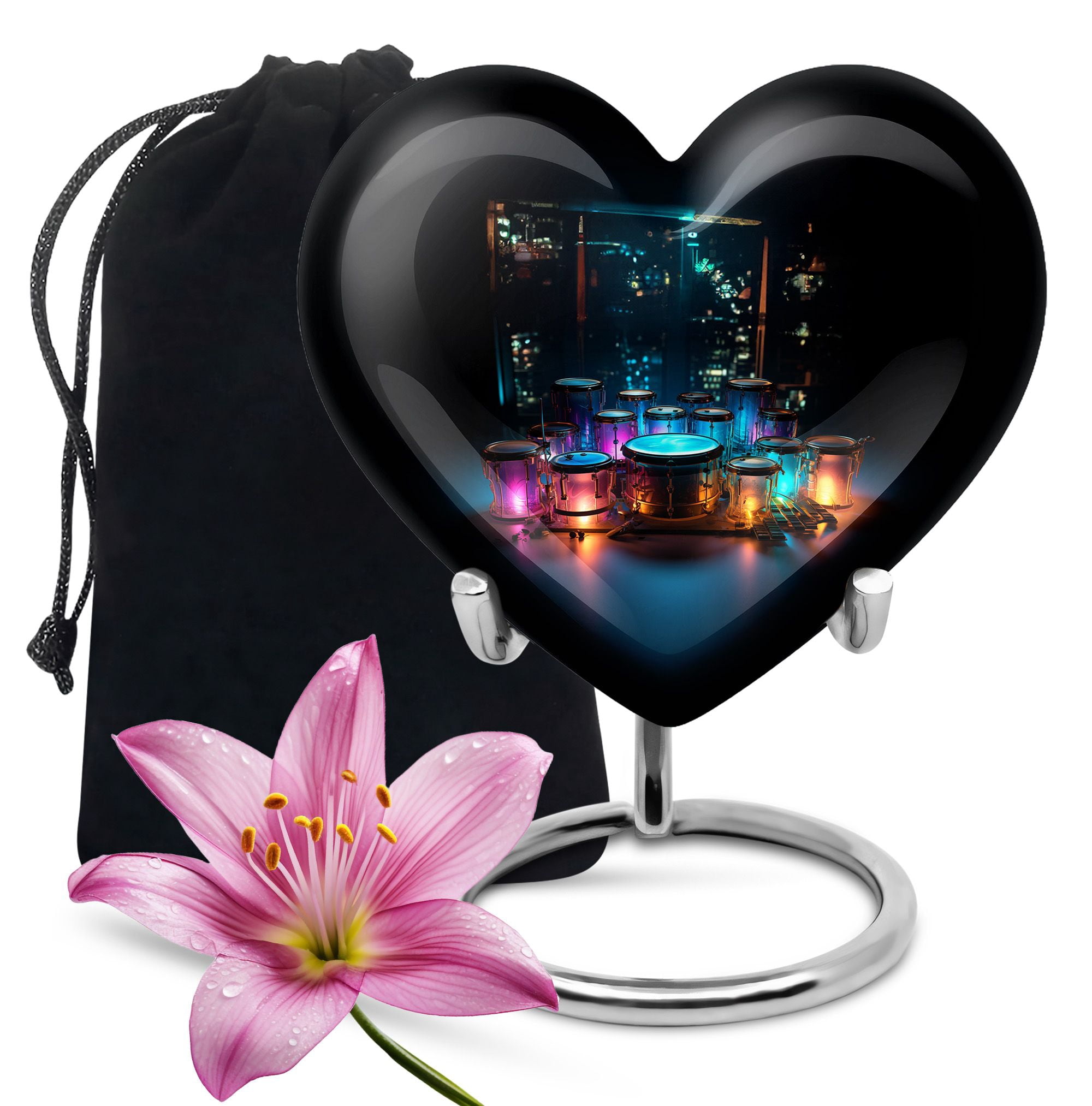 Musical Instrument Heart Urn For Human Ashes, Memorial Urns For Women ...