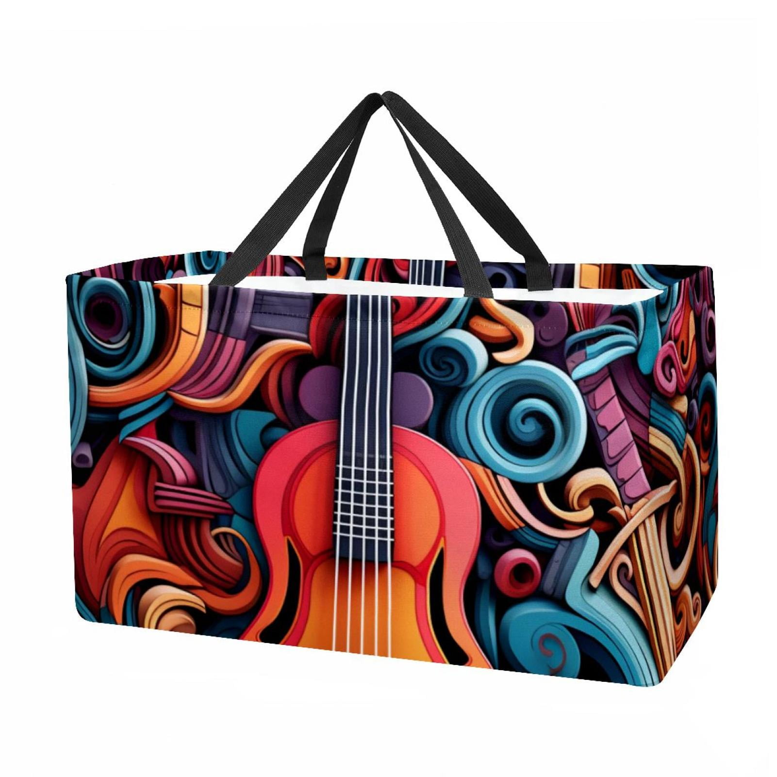 Musical Instrument Large Capacity Reusable Beach Bag with Storage Bins ...