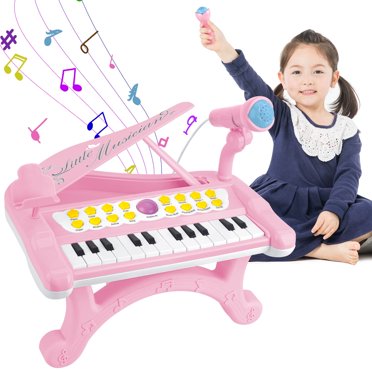 Beefunni Kids' Musical Piano, Pink with Microphone, Birthday Gift for ...