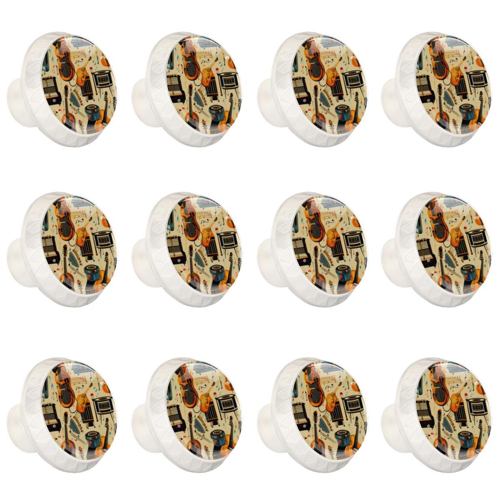 Musical Instrument Music 12 Pcs White Round Drawer Pulls with Screws ...