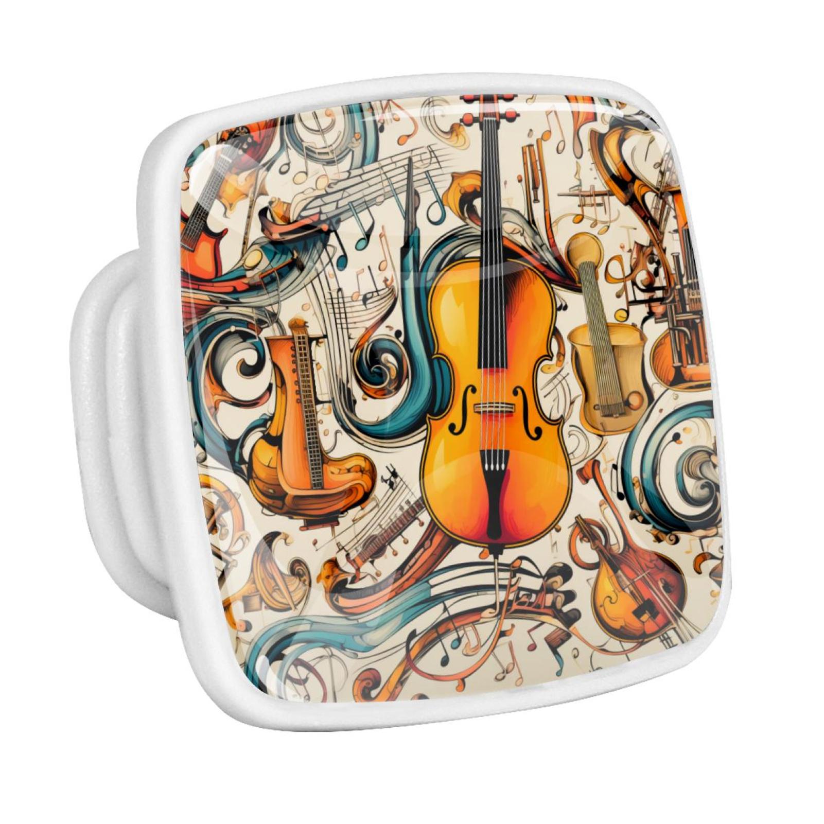 Musical Instrument Music Fluorescent Drawer Pulls with Screws Square 4 ...