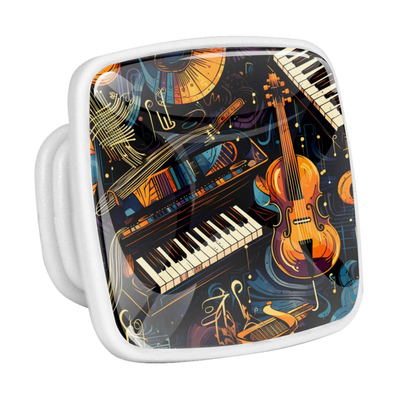 Musical Instrument Music Fluorescent Drawer Pulls with Screws Square 4 ...