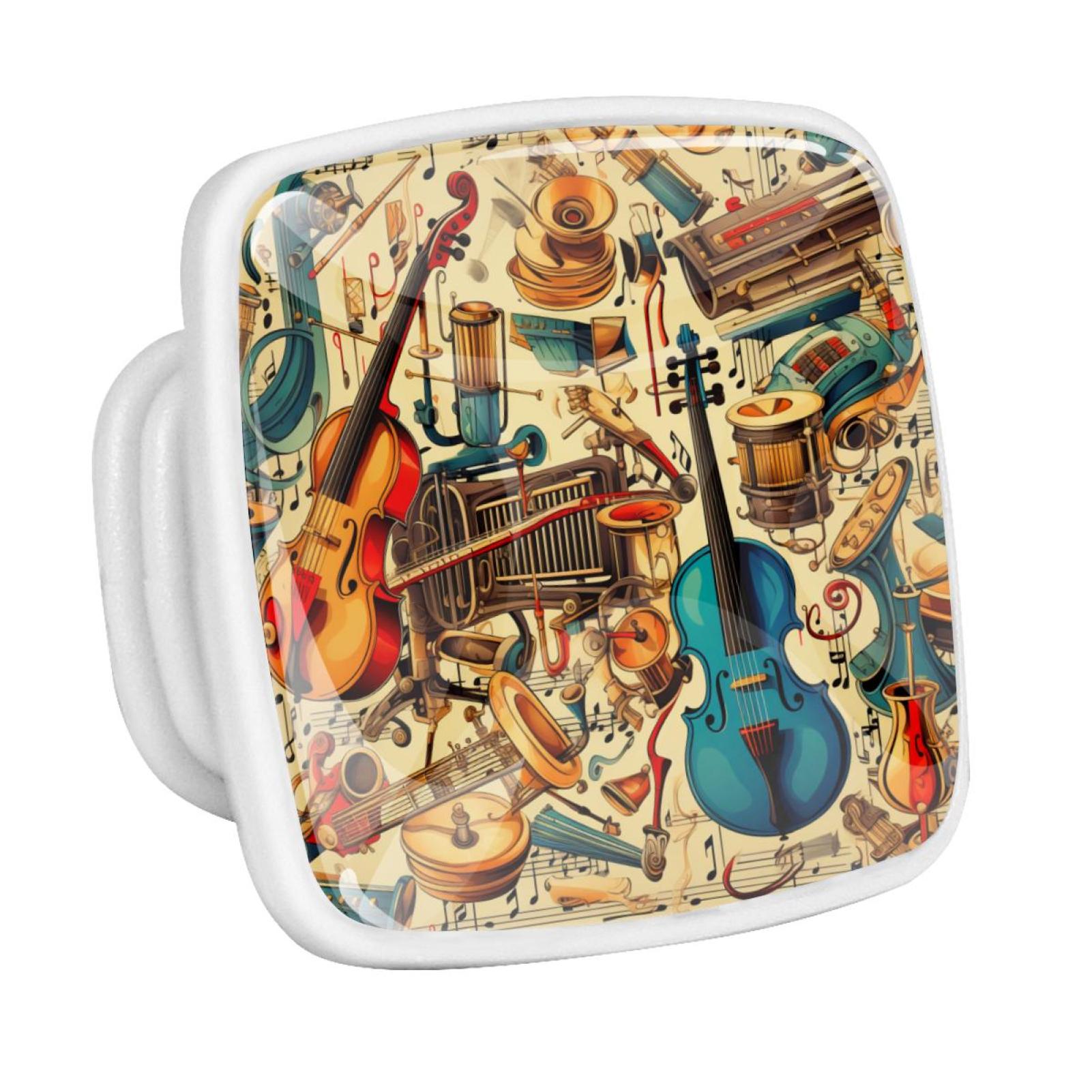 Musical Instrument Music Fluorescent Drawer Pulls with Screws Square 4 ...