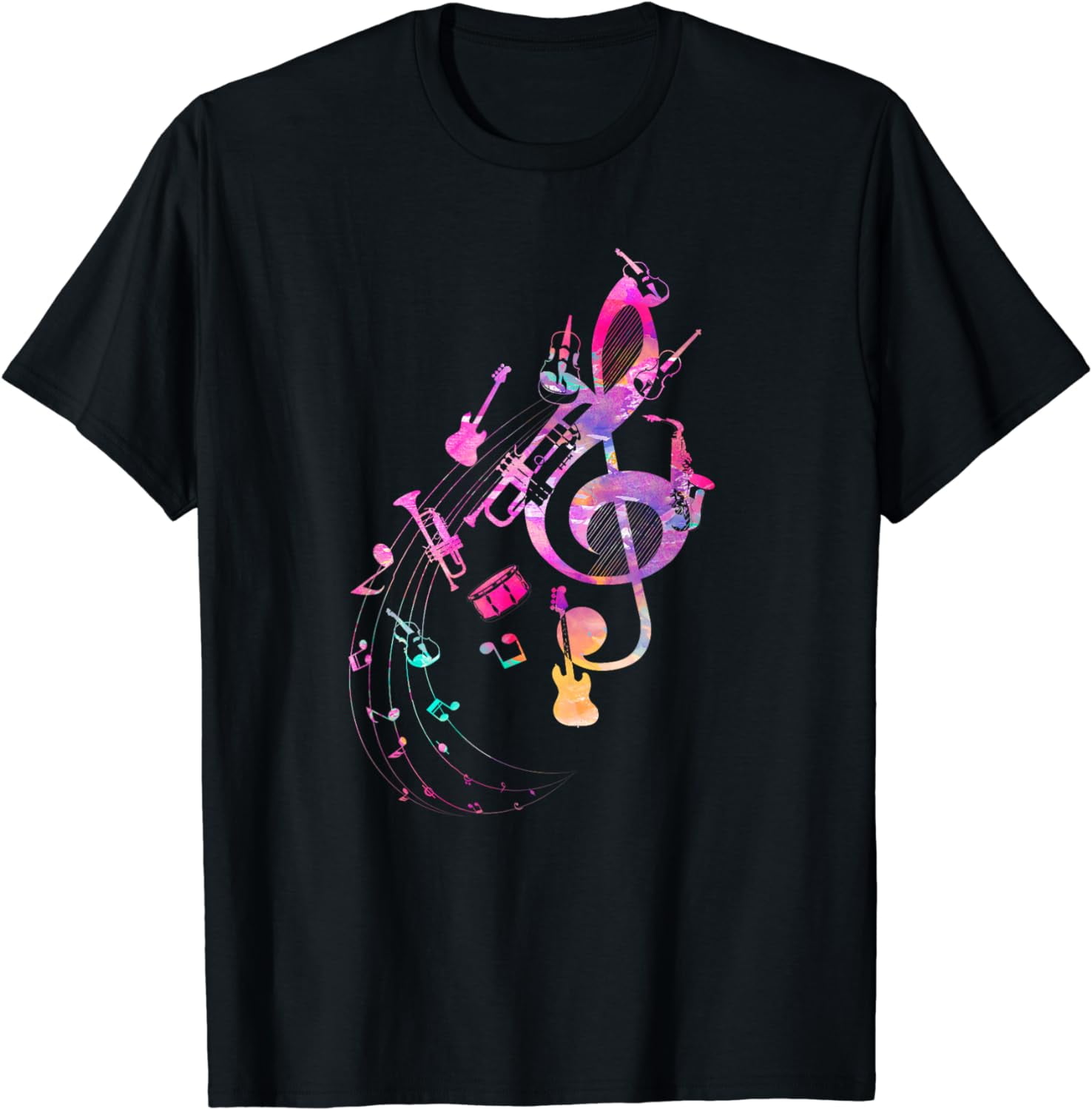 Musical Instrument Music Notes Musician Treble Clef T-Shirt - Walmart.com