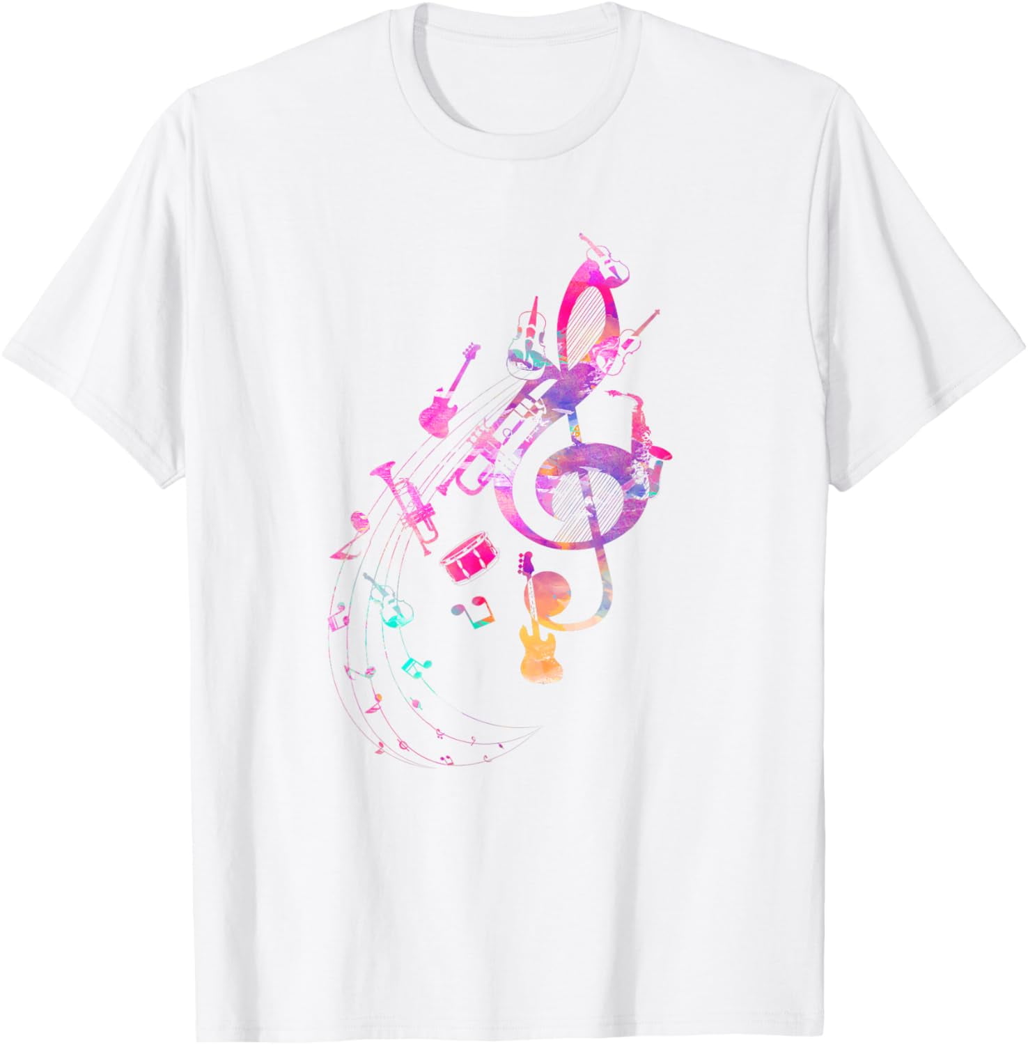 Musical Instrument Music Notes Musician Treble Clef T-Shirt - Walmart.com