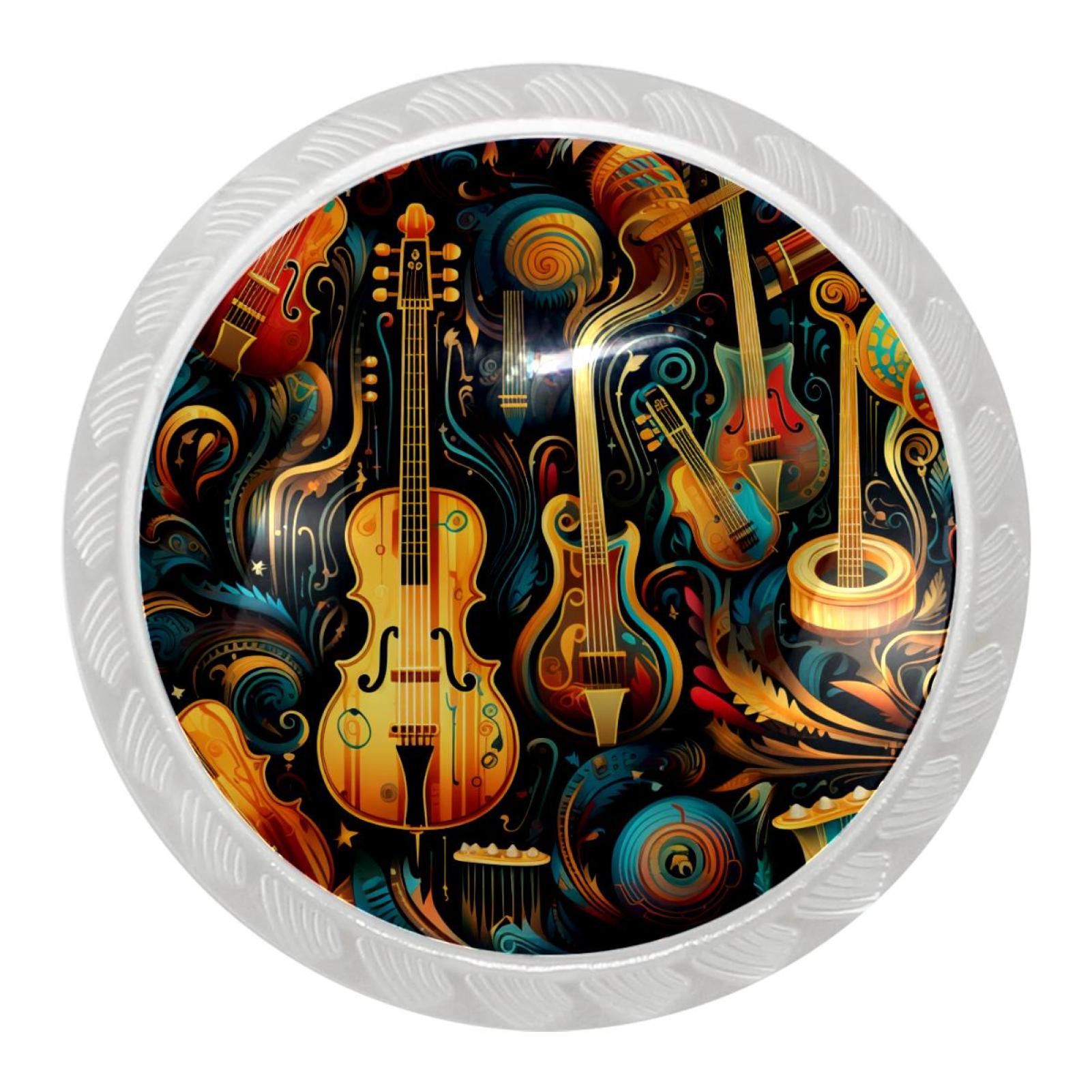 Musical Instrument Music Pattern 4 PCS Cabinet Knob Drawer Knob Cabinet ...