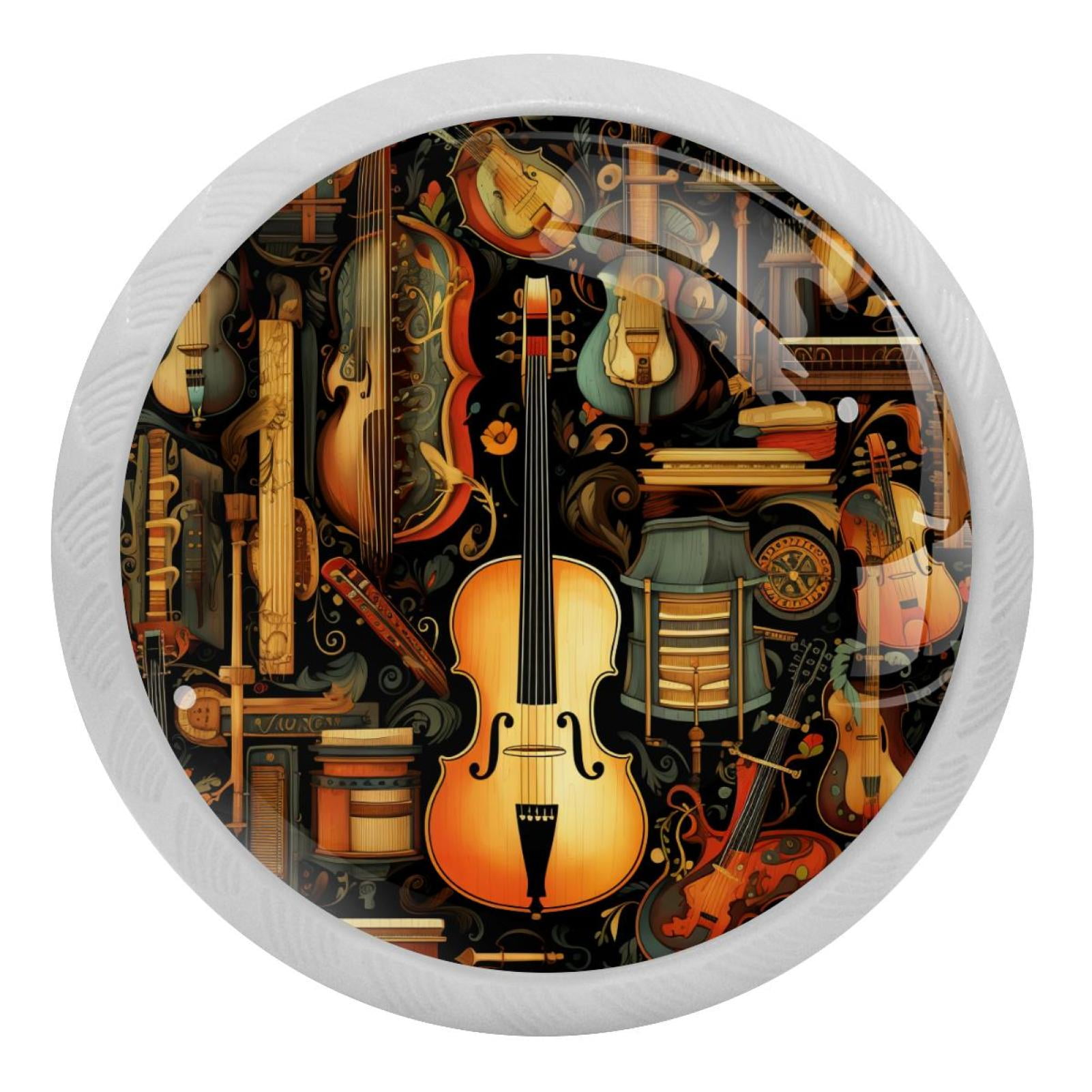 Musical Instrument Music Pattern 4PCS Cabinet Knobs Pulls Fluorescent ...