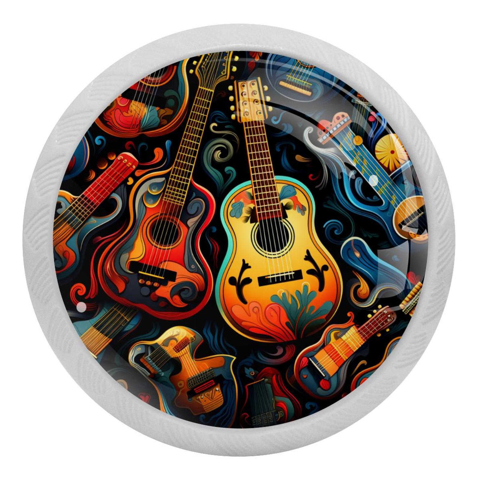 Musical Instrument Music Pattern 4PCS Cabinet Knobs Pulls Fluorescent ...