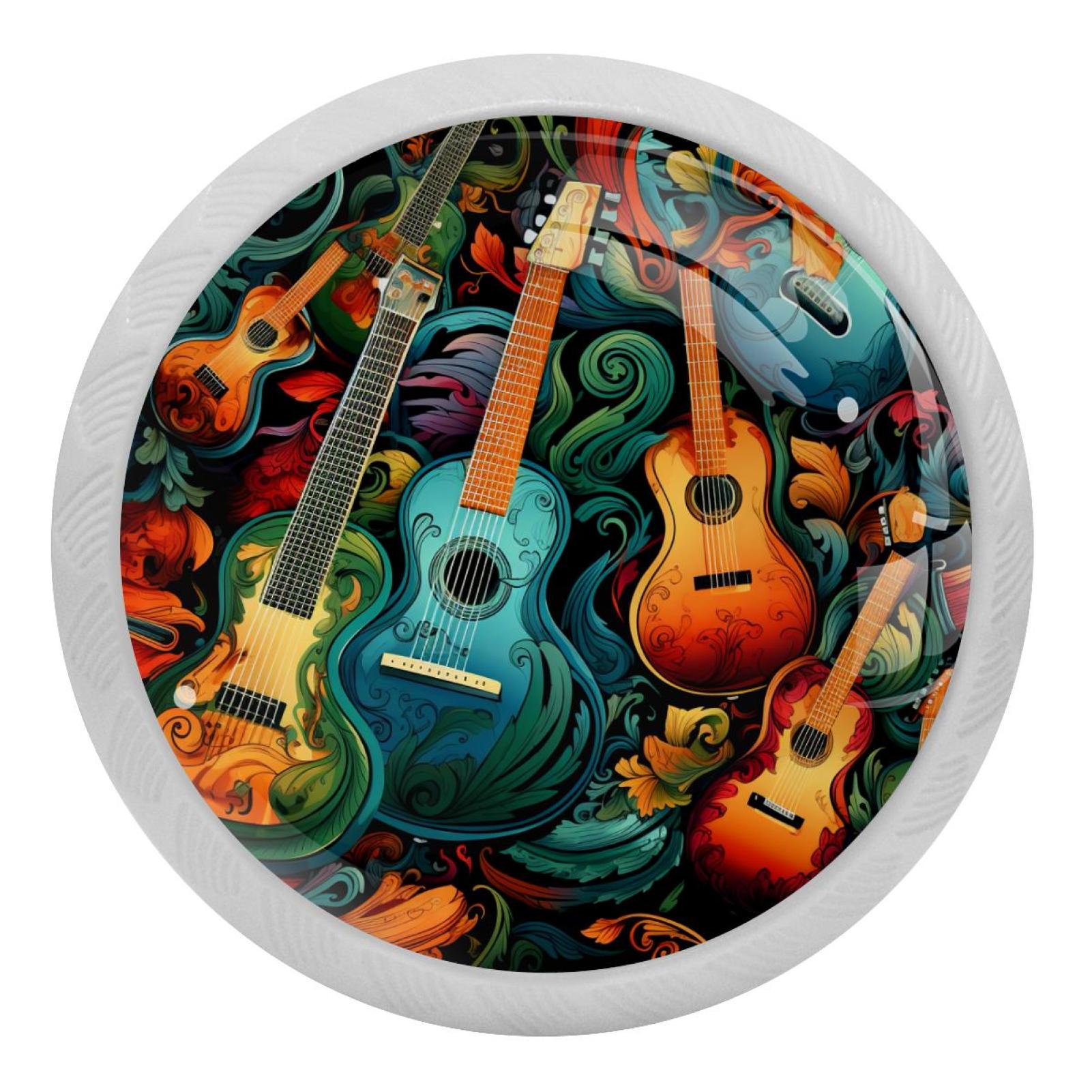 Musical Instrument Music Pattern 4PCS Cabinet Knobs Pulls Fluorescent ...