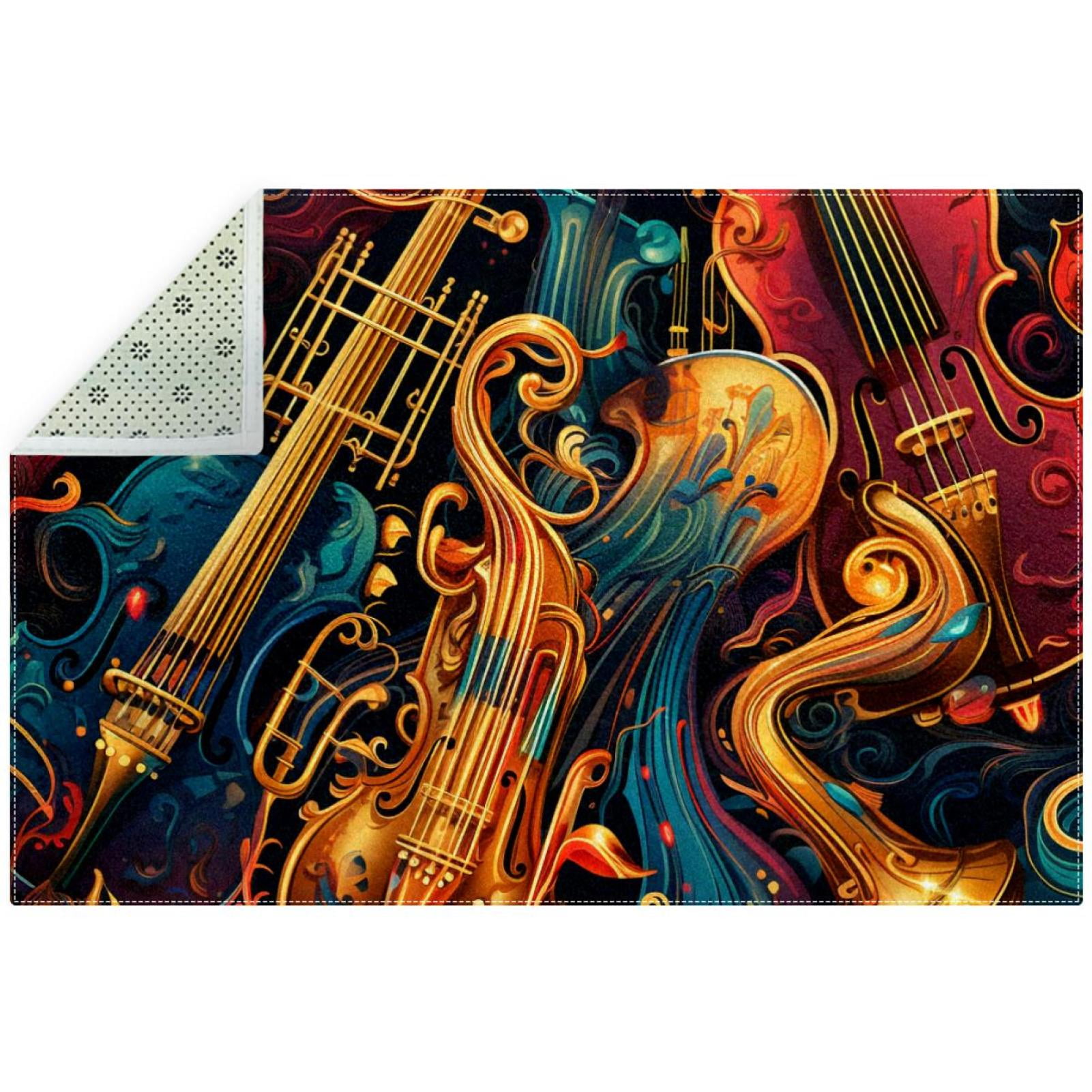 Musical Instrument Polyester Right-Angle Door Mat | Durable Indoor ...