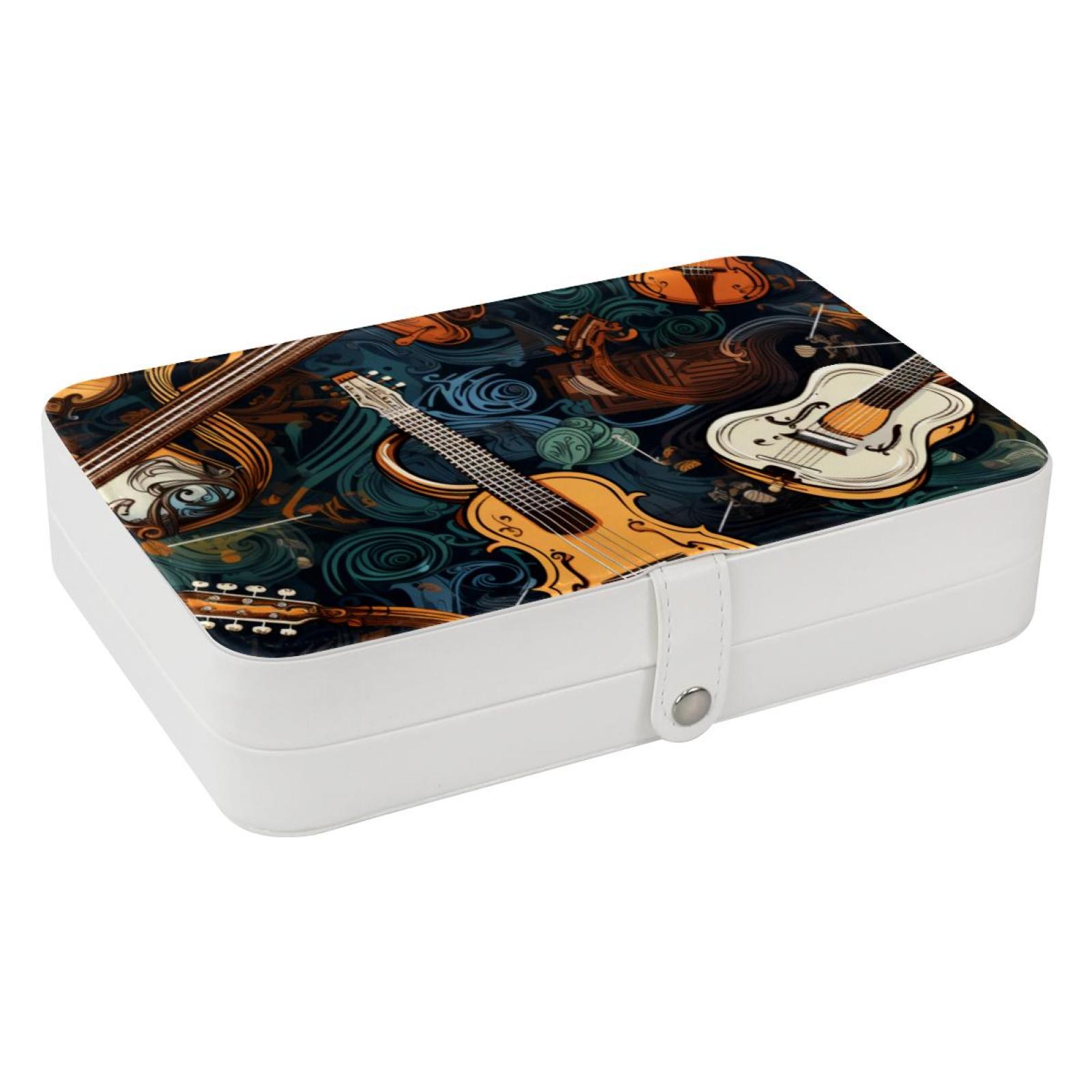 Musical Instrument Portable PU Leather Jewelry Display Organizer Box ...