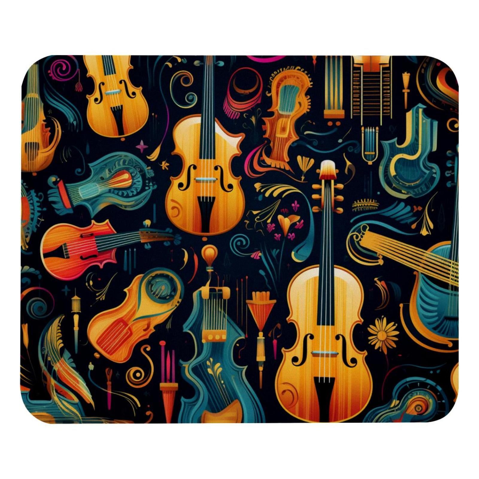 Musical Instrument Square Desk Mat Mousepad, 8.3x9.8 Inch Non-Slip ...
