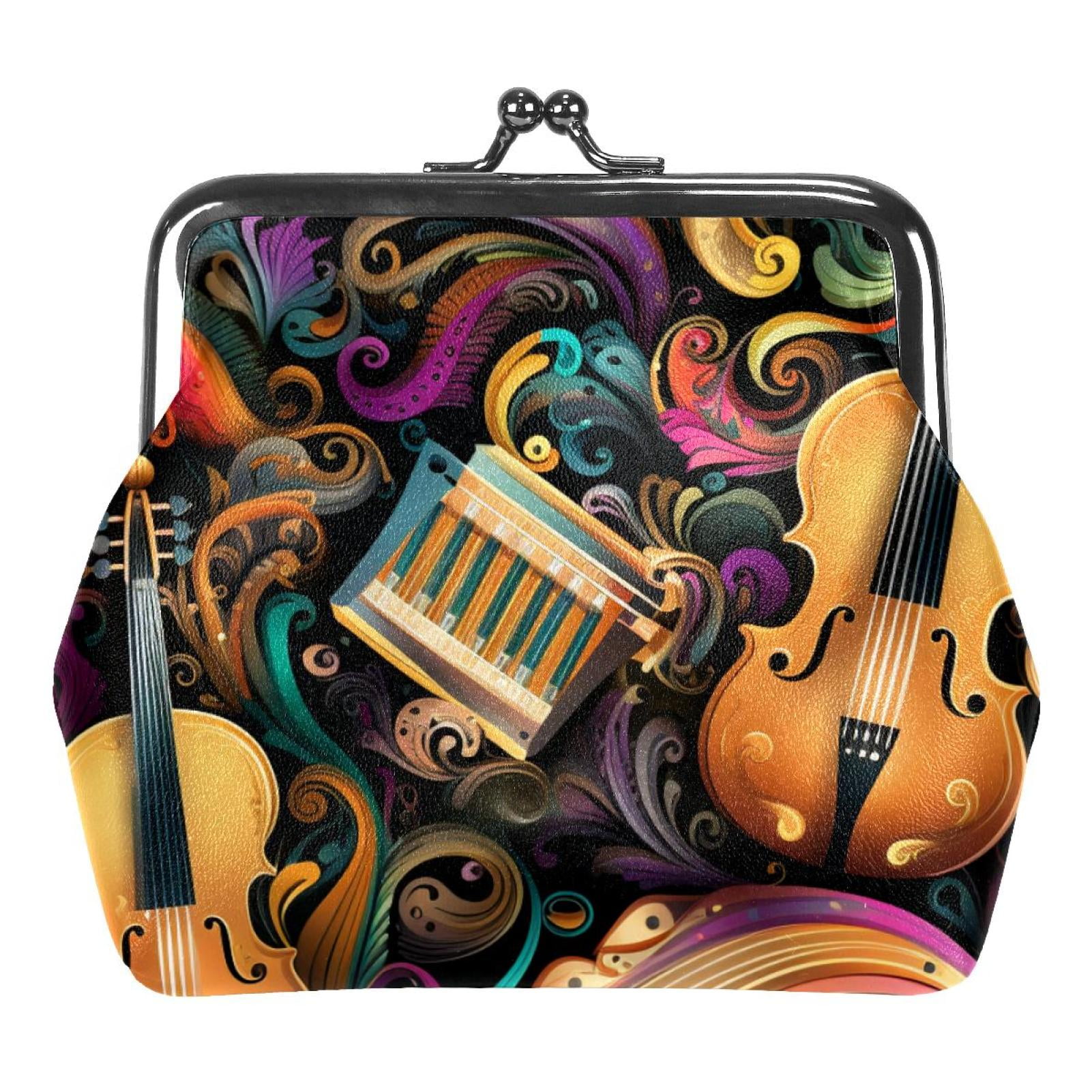 Musical Instrument Stylish 0.7 Microfiber Coin Purse with Zinc Alloy ...