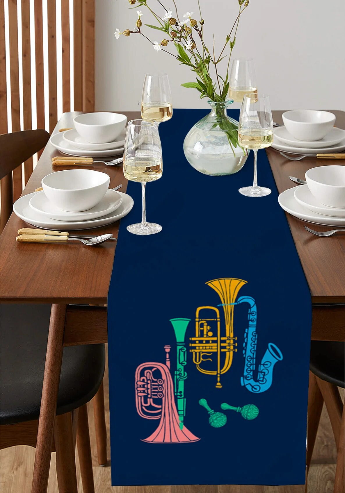 Musical Instrument Table Runner Wedding Coffee Table Decor Tablecloth ...
